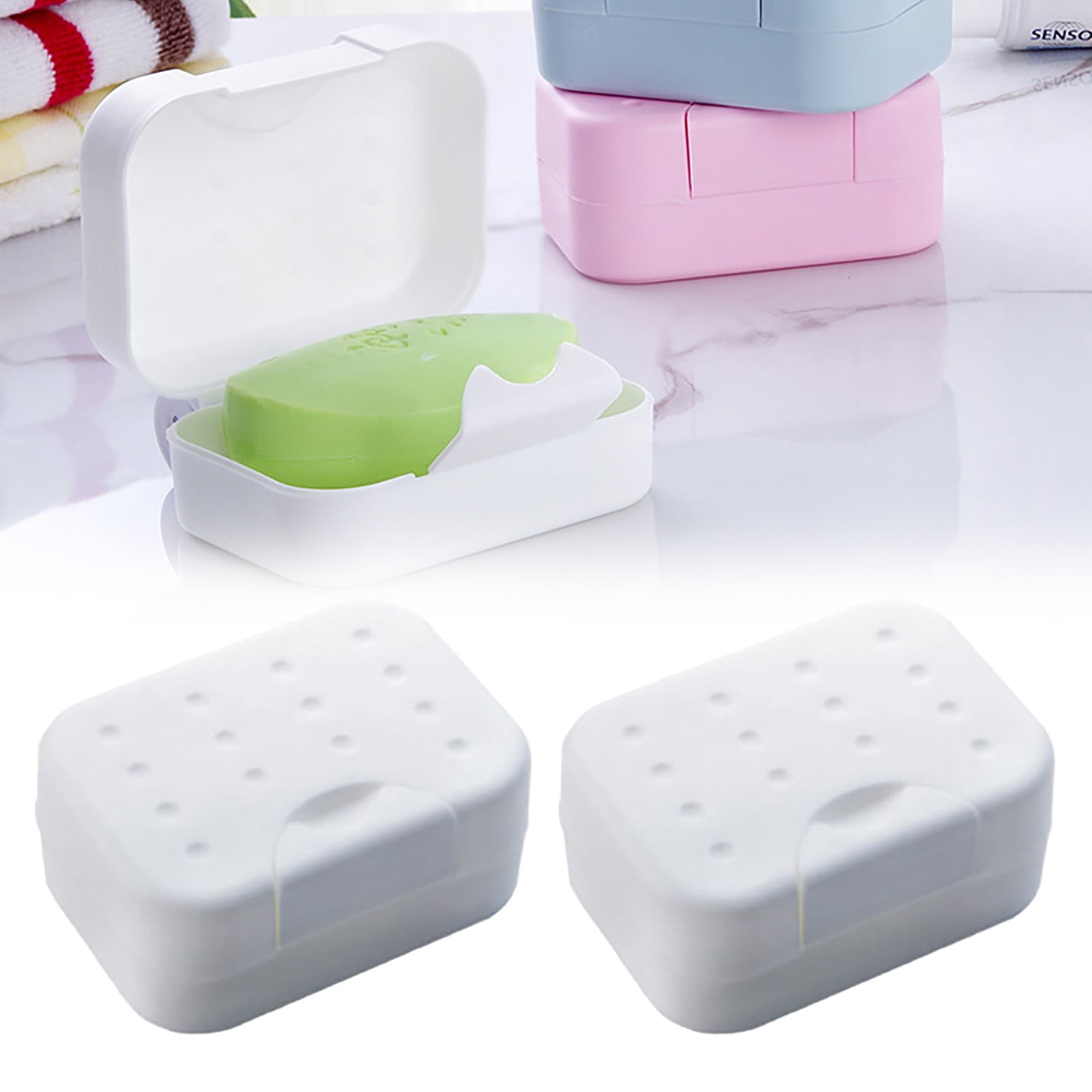 Clearance Pedty Soap Container with Lid,Soap Travel Case,Soap Box White ...
