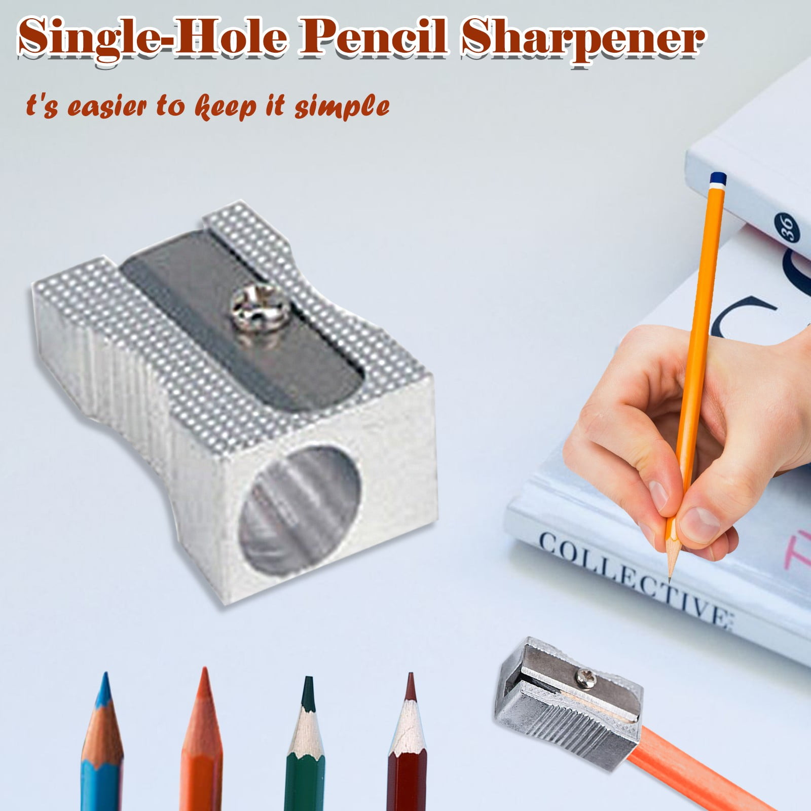 SomWiBe Metal Creative Alloy Aluminum Single-hole Sharpener Pencil ...