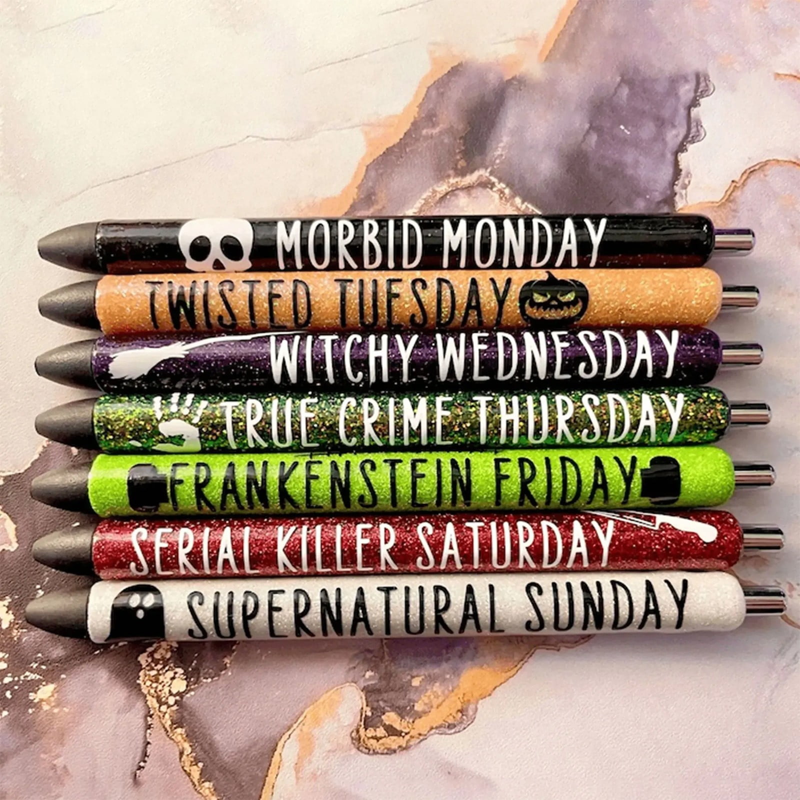 Clearance Pencil curler under $6,7PCS Funny Pens Halloween Weekday ...