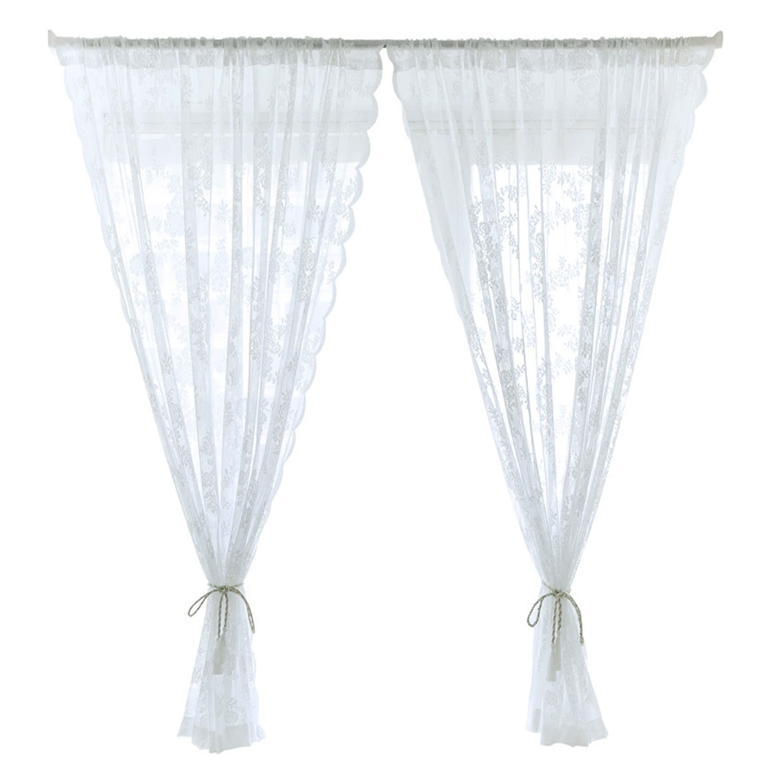 Clearance ! Perforation Lace Curtain Finished Rod European and American ...