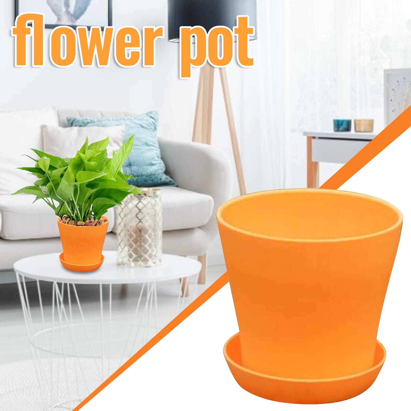 Clearance！Plastic Planters,Indoor Flower Plant Pots,Colorful Plastic ...