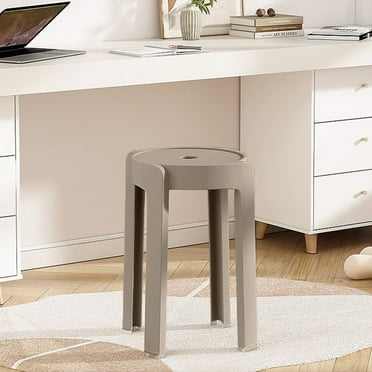 Modern Minimalist Low Small Plastic Round Stool, Orange - Walmart.com