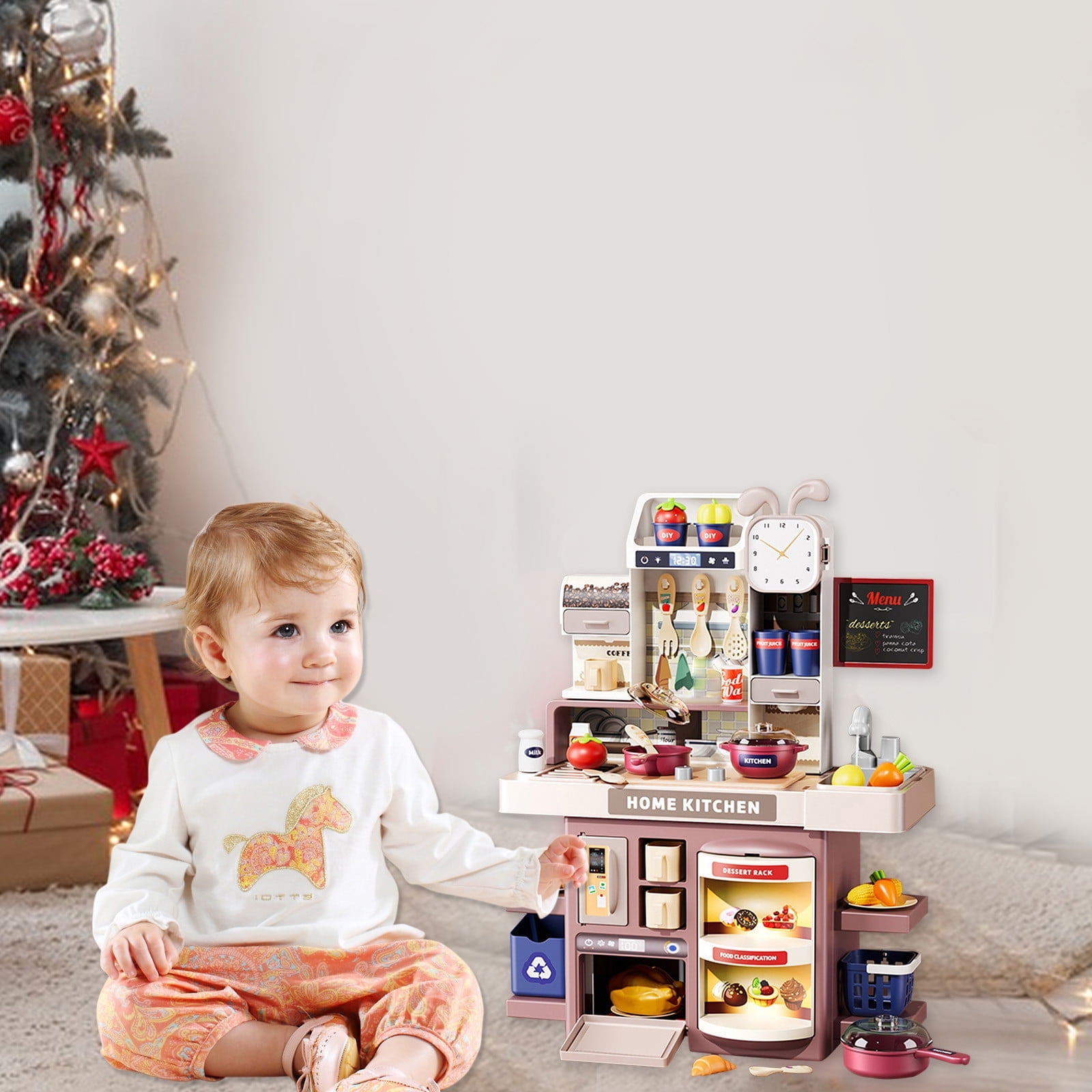 Clearance! Play Kitchen, Kids Kitchen Playset with Sounds, Lights ...