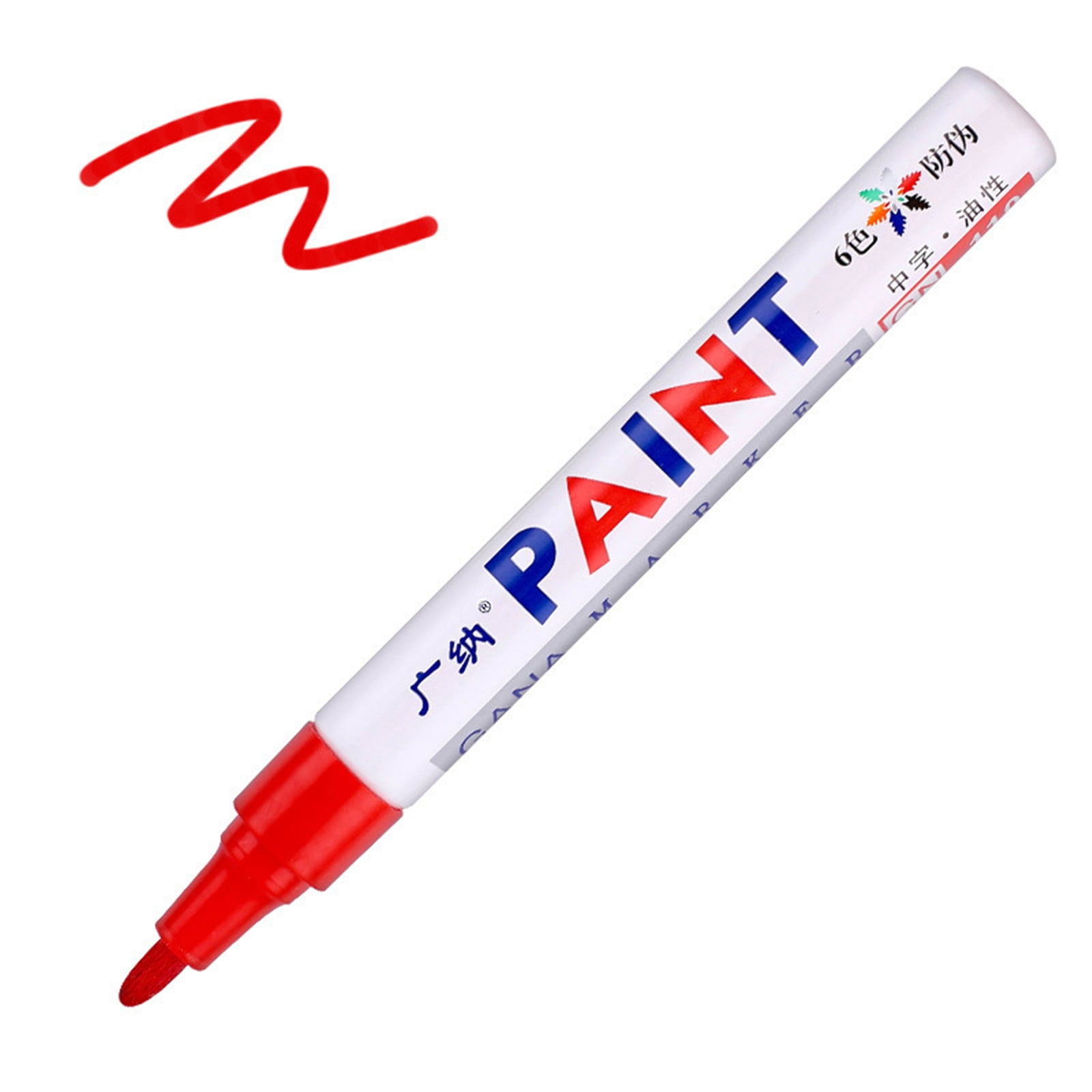 Clearance! Plertrvy-5.7X0.6X0.6In Guangna Paint Pen Red-1Pcs Waterproof Permanent Paint Marker ...