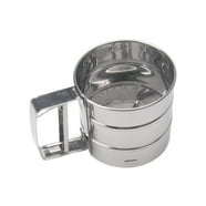JEEXI Stainless Steel Flour Sifter, 3-Cup, Soft Grip, Double Layer Mesh ...