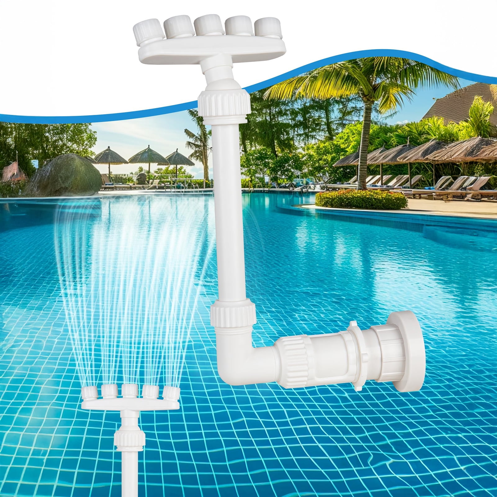 Clearance Pool Fountain - 5-Nozzle Pool Fountain for Inground Pools ...