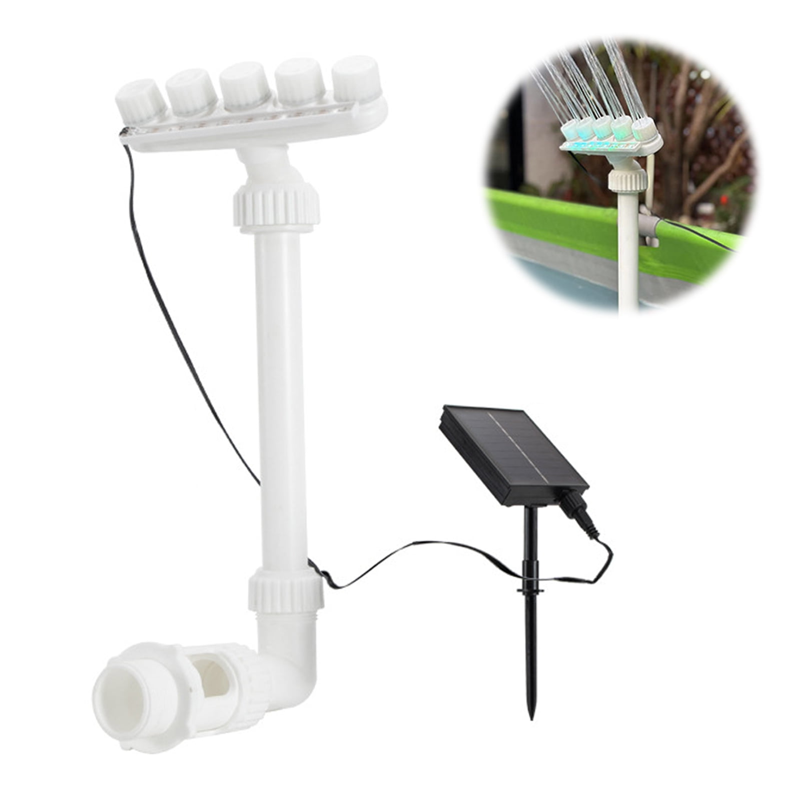 Clearance Pool Fountain - Solar Adjustable Fountain with 7 Color LED ...