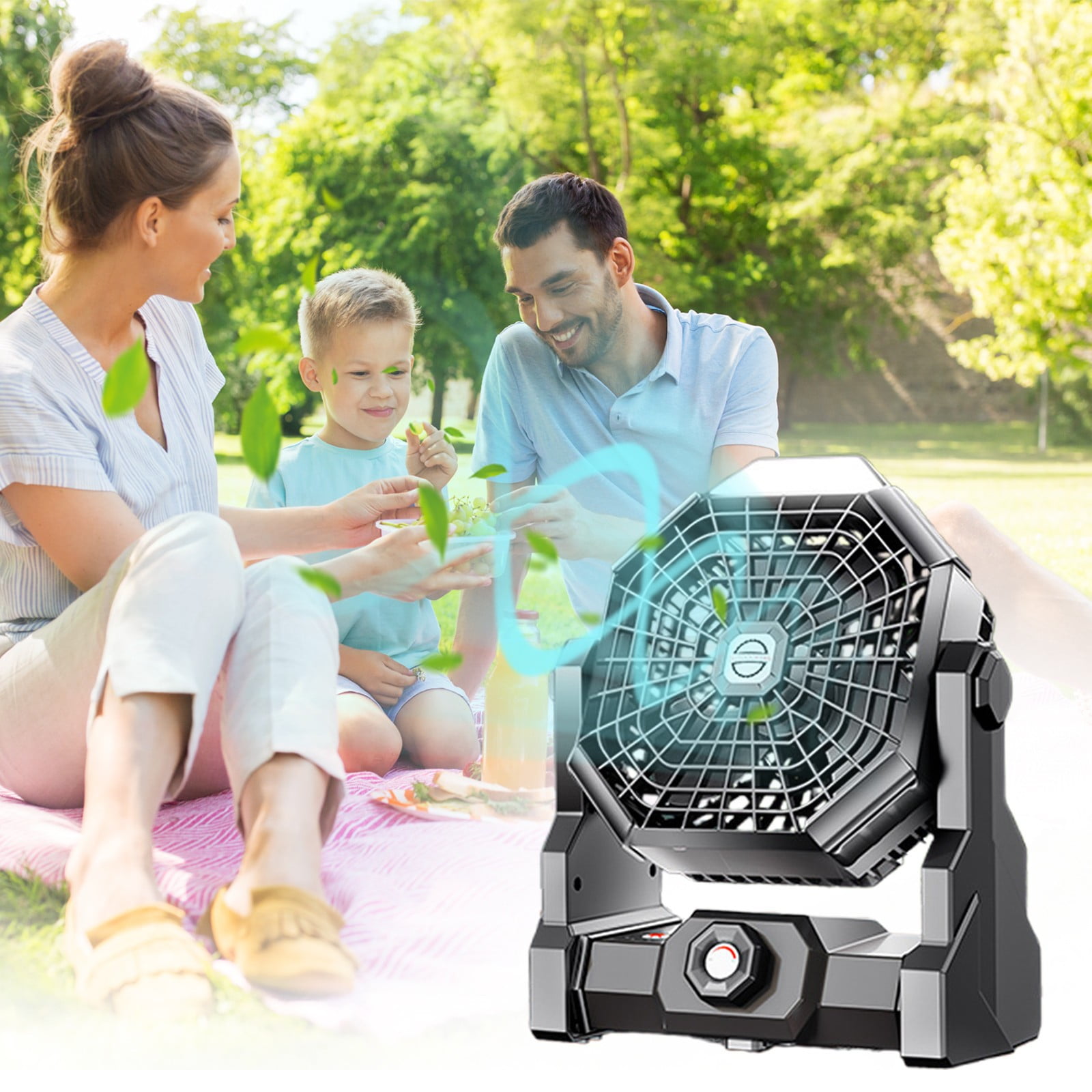 Clearance! Portable Camping Fan 7800mAh Rechargeable Battery Powered ...