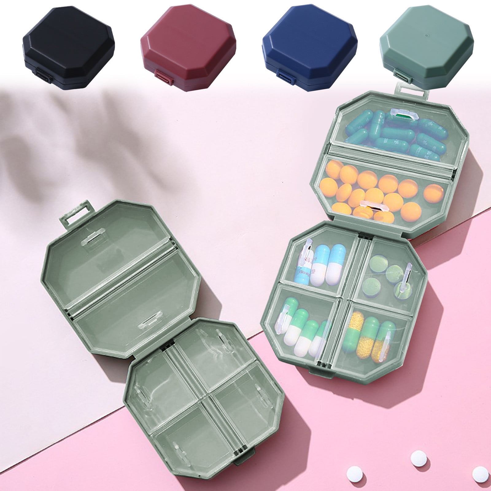 Clearance, Portable Plastic Storage Box,Mini Travel Vitamin Container ...