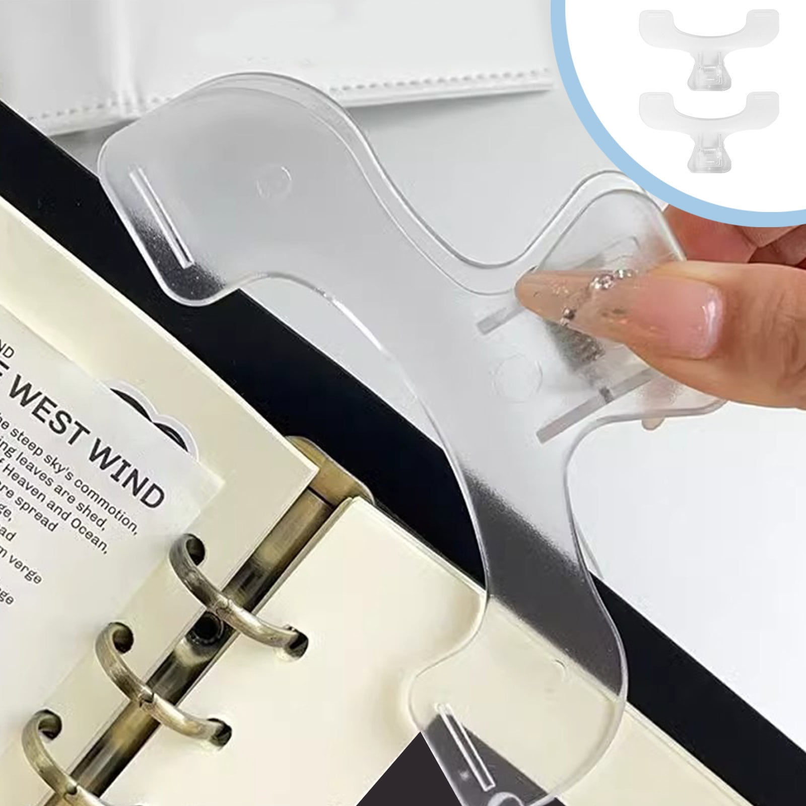 Clearance & Promo,2-Pack Baogaitou Book Clips,Transparent Note Clips ...