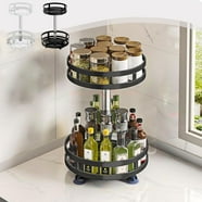 2 Tier Rotating Spice Rack, 10-inch Spinning Spice Organizer, Kitchen ...