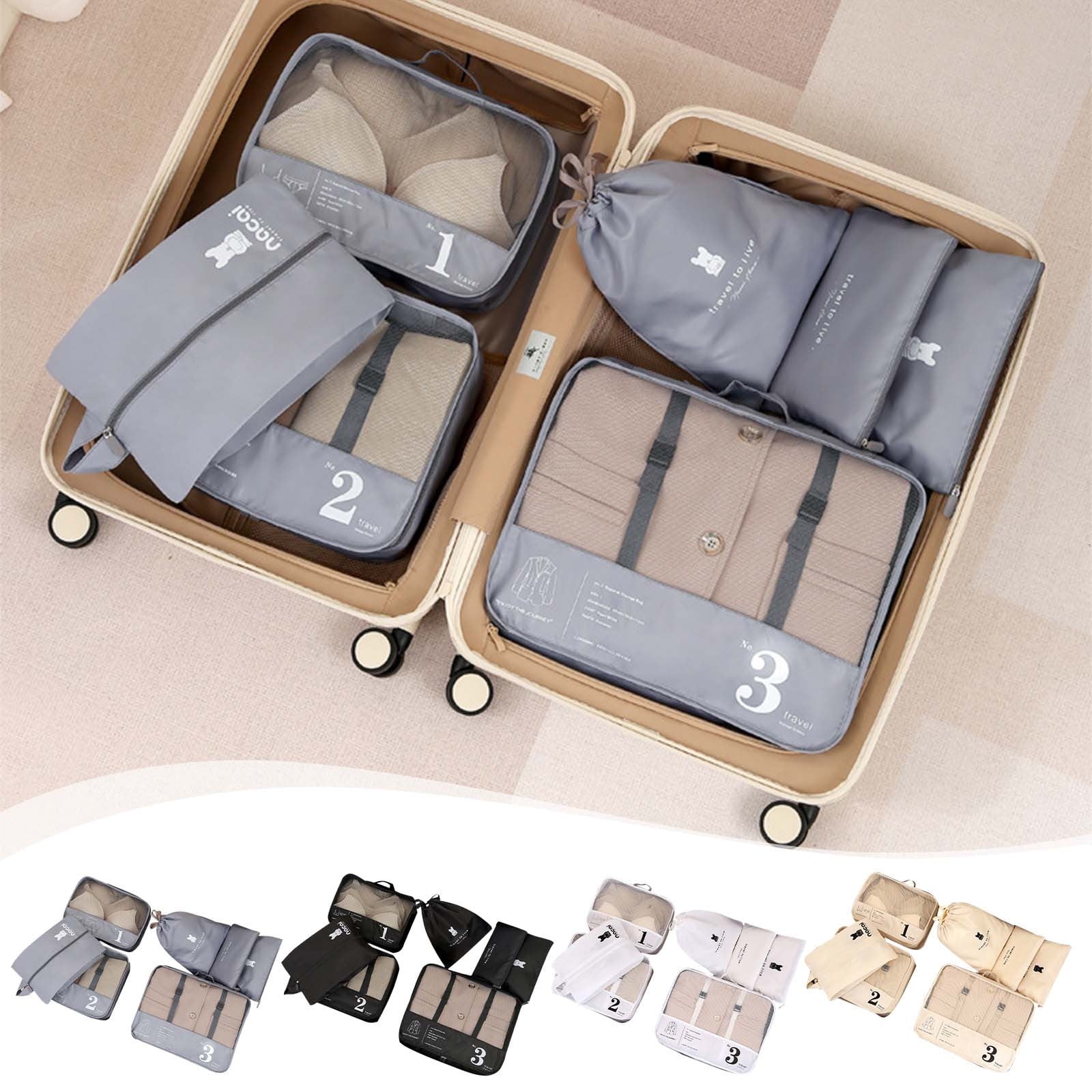 Clearance & Promo, 7-Piece Travel Packing Cubes, Luggage Organizer Set ...