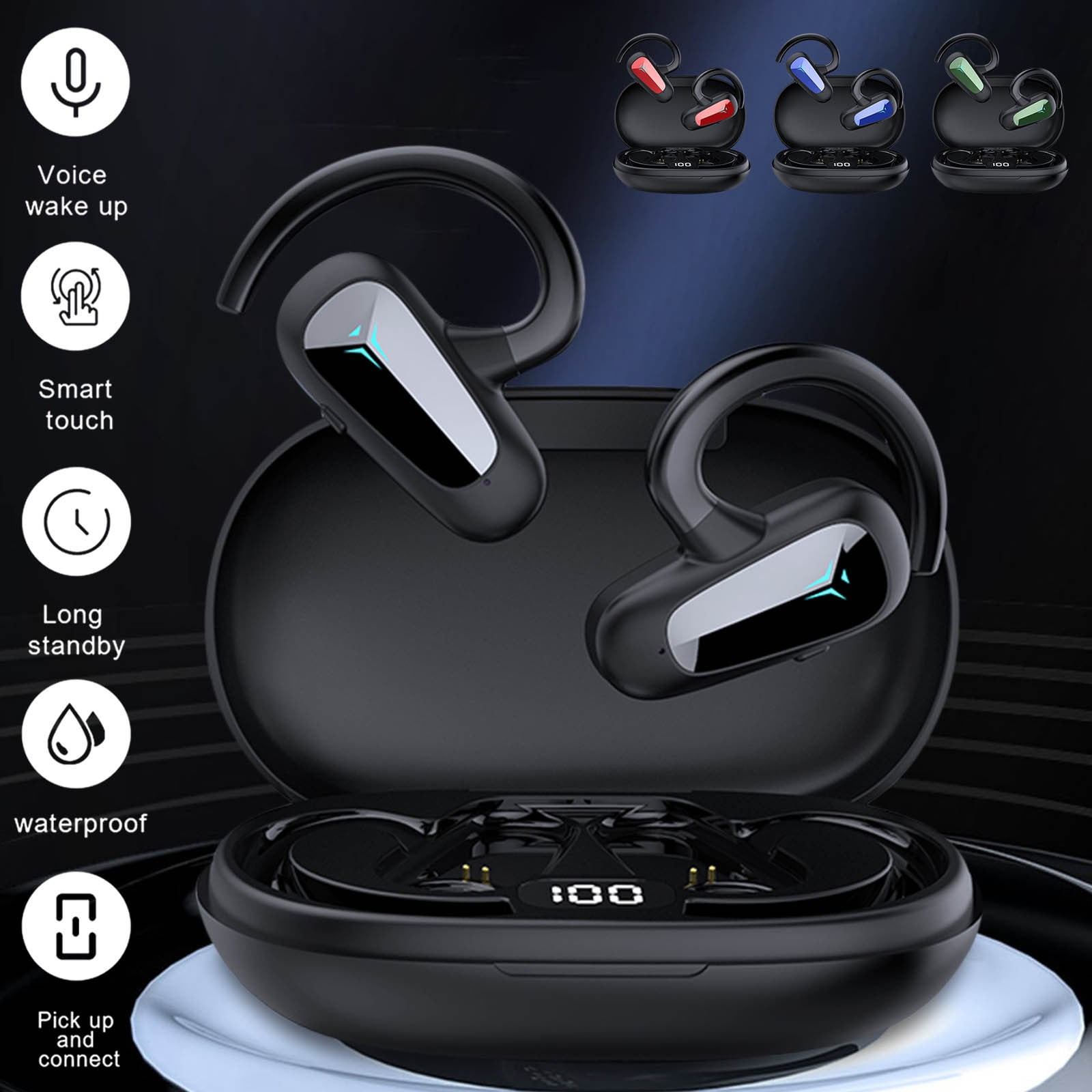 Clearance & Promo, Bluetooth Earphones With Microphones Sport Ear Hook ...