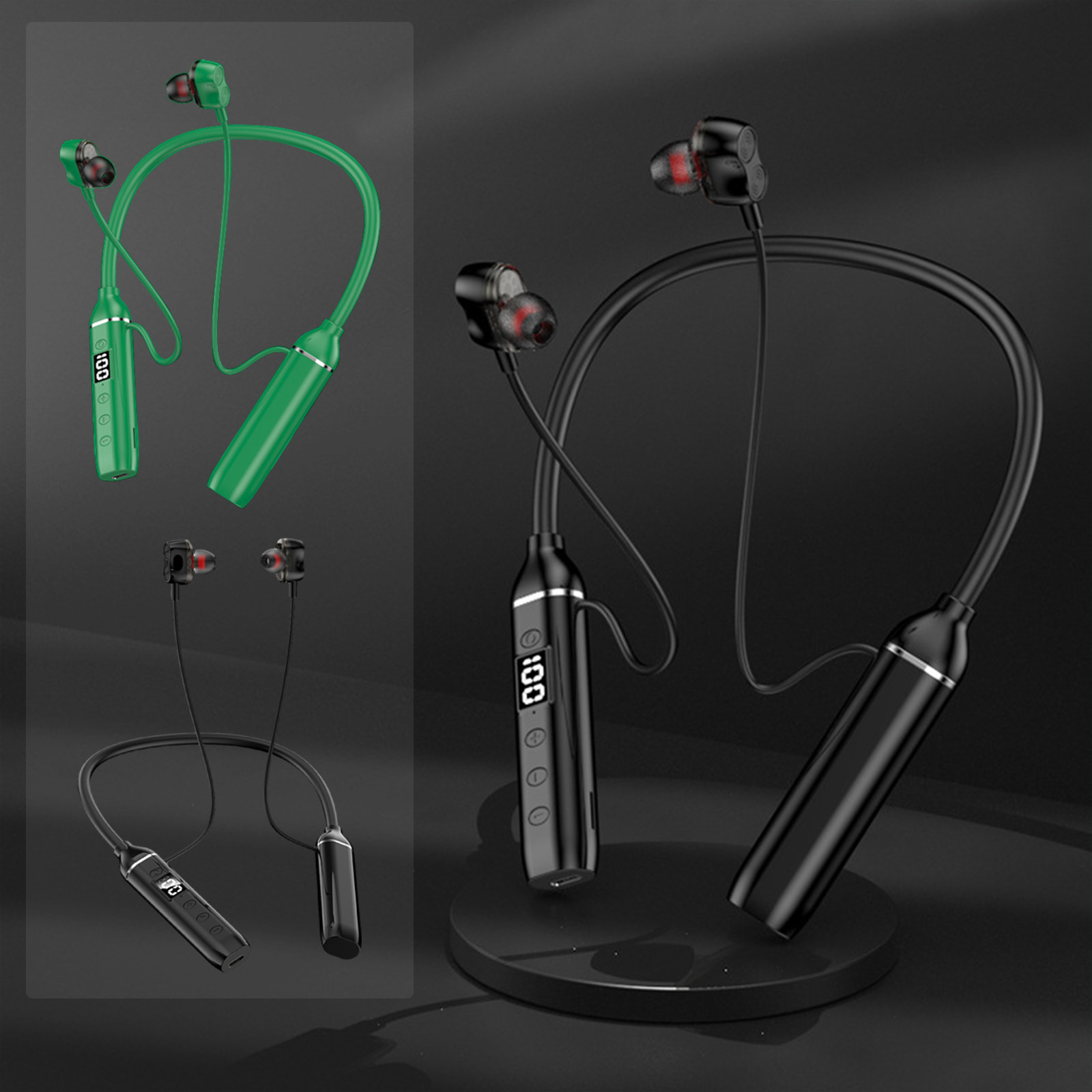 Clearance & Promo, Digital Display Bluetooth Neck-Hanging Headset V5.3 ...