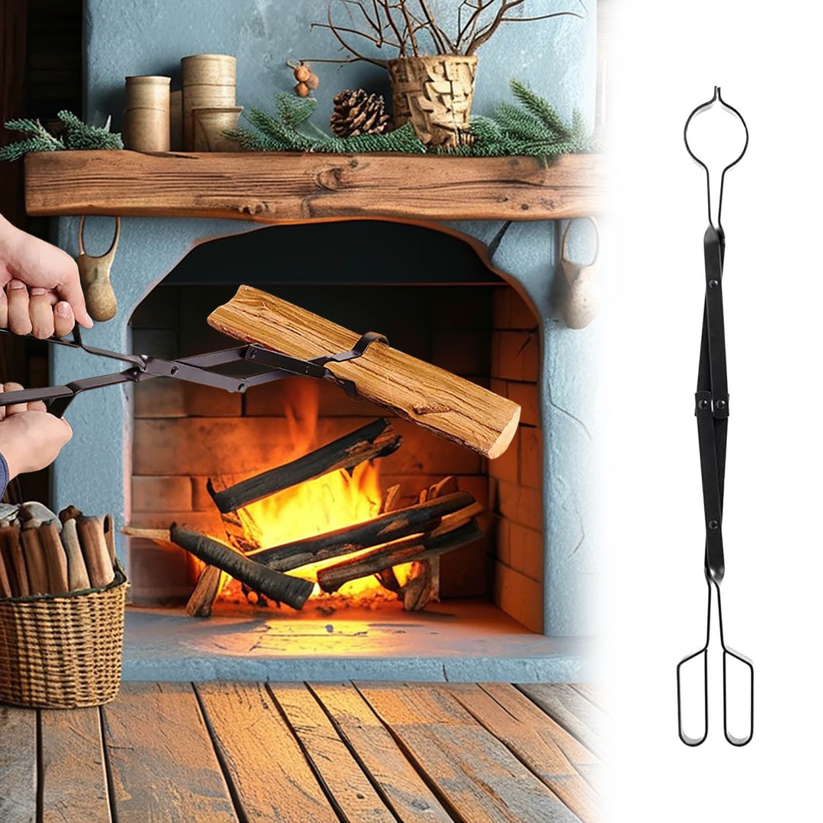 Clearance & Promo, Fire Tongs for Fireplace – Folding Fireproof Claw ...