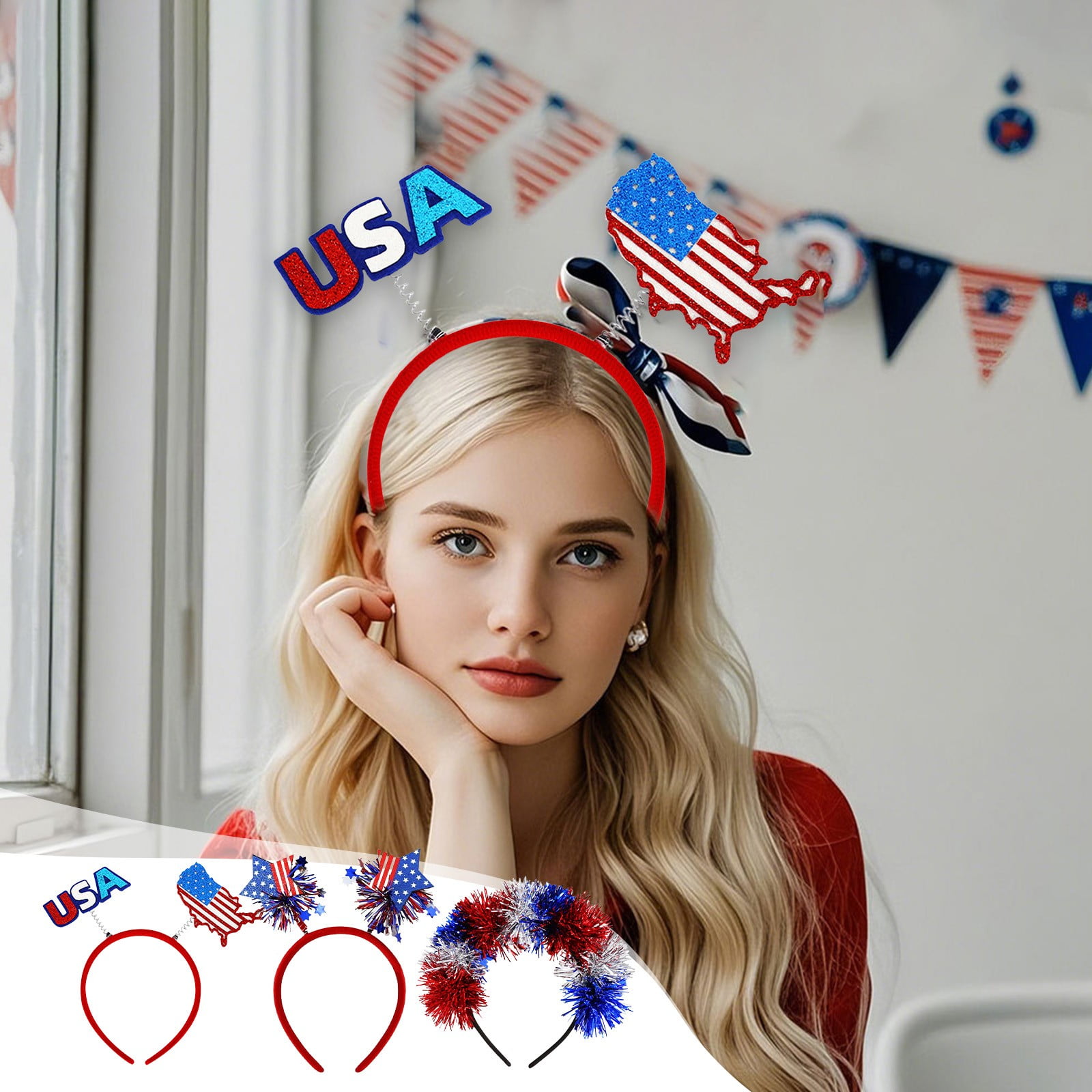 Clearance & Promo,Independence Day Hair Bands, Party Decorations, Color ...