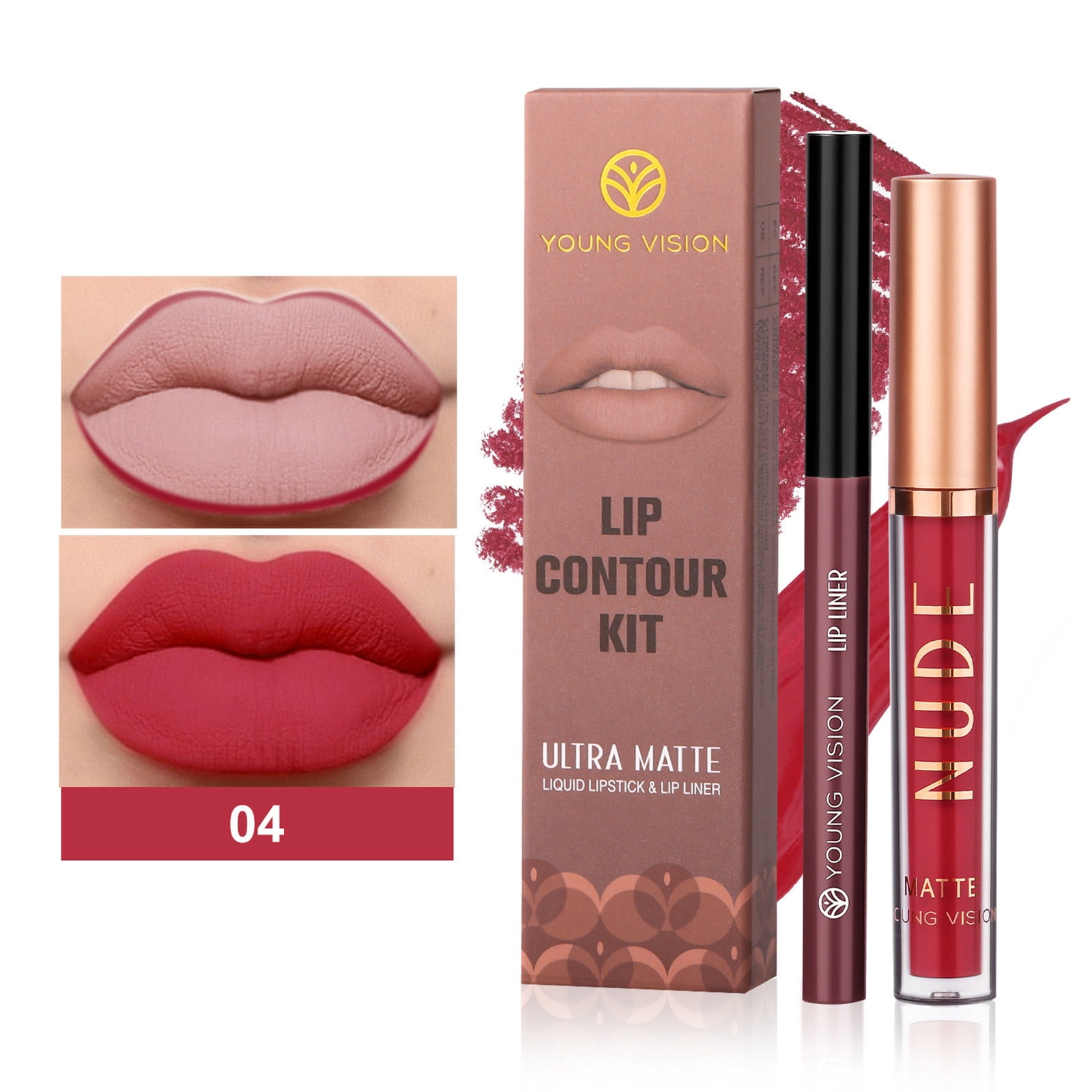 Clearance & Promo, Matte Lip Gloss & Rotatable Lipliner Sets, Long ...