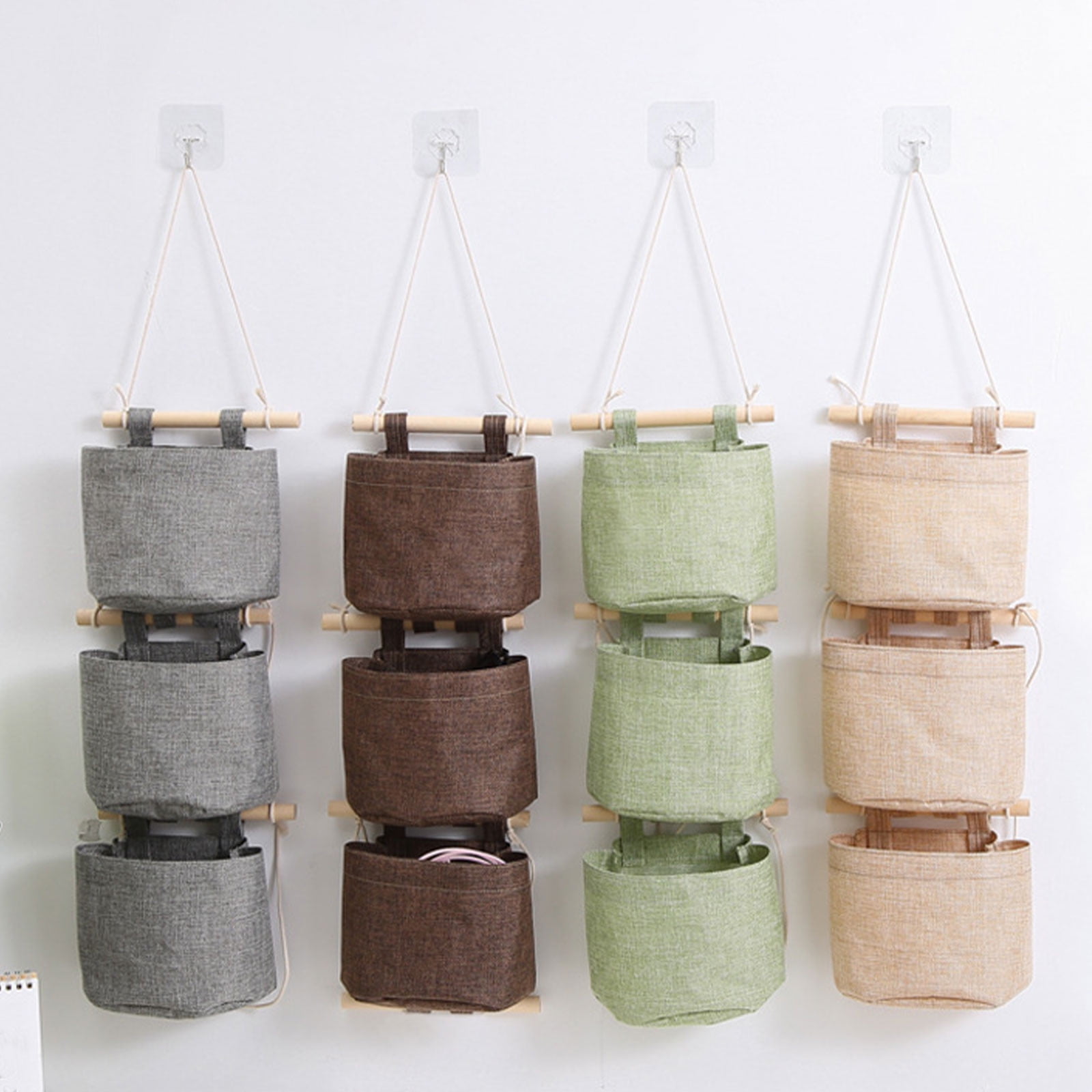 Clearance & Promo,Small Wall Hanging Organizer Bag,Linen Fabric Door ...