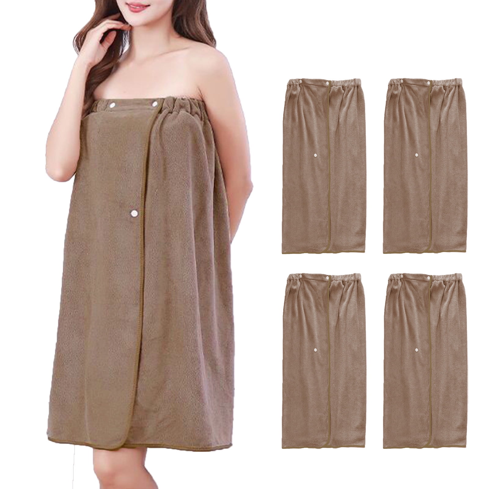 Promo,Spa Towel Wrap for Women Set of 4 Lightweight Adjustable Bathrobe ...