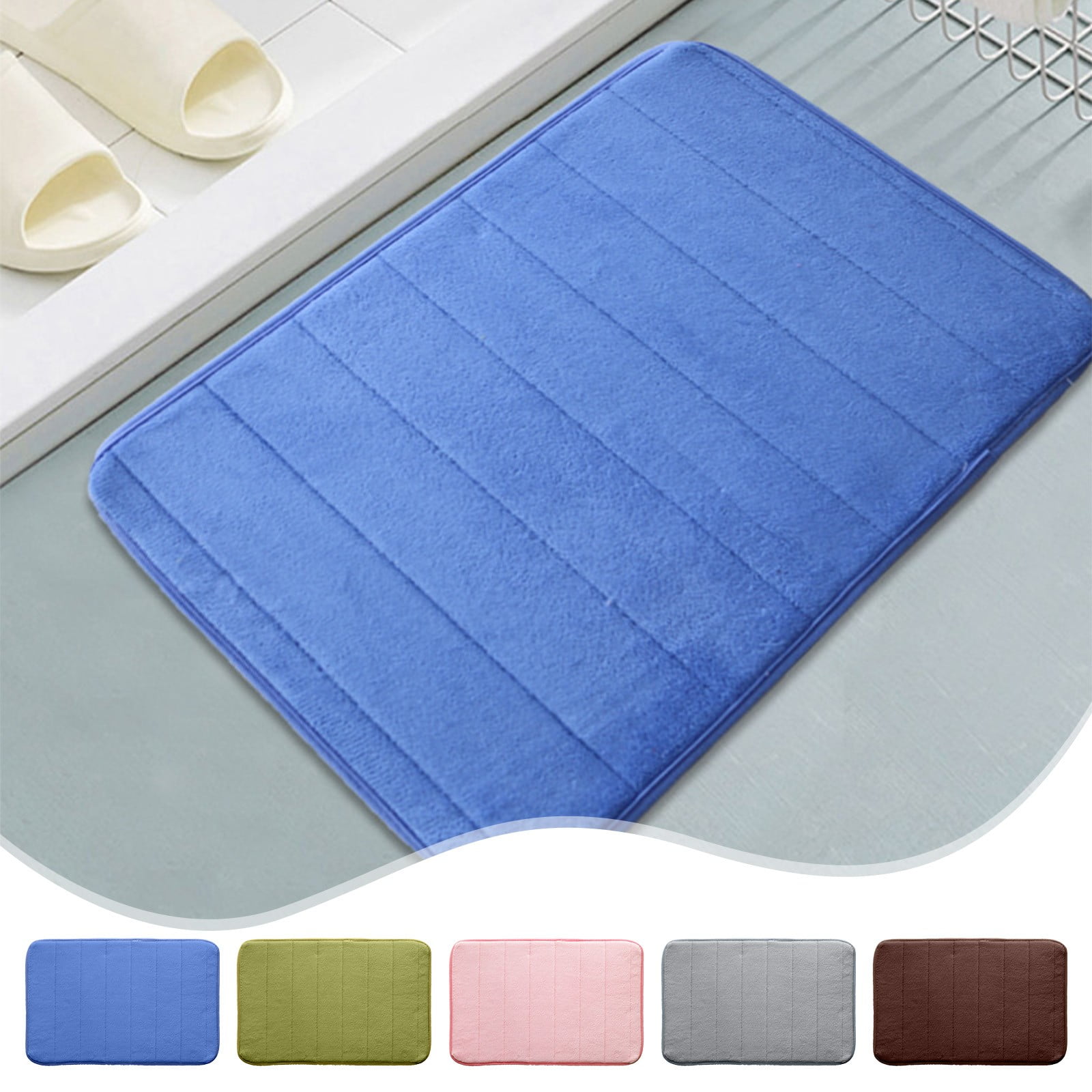 Angeler Fleece Quilted Entrance Door Mats, Solid Color Foot Mats ...