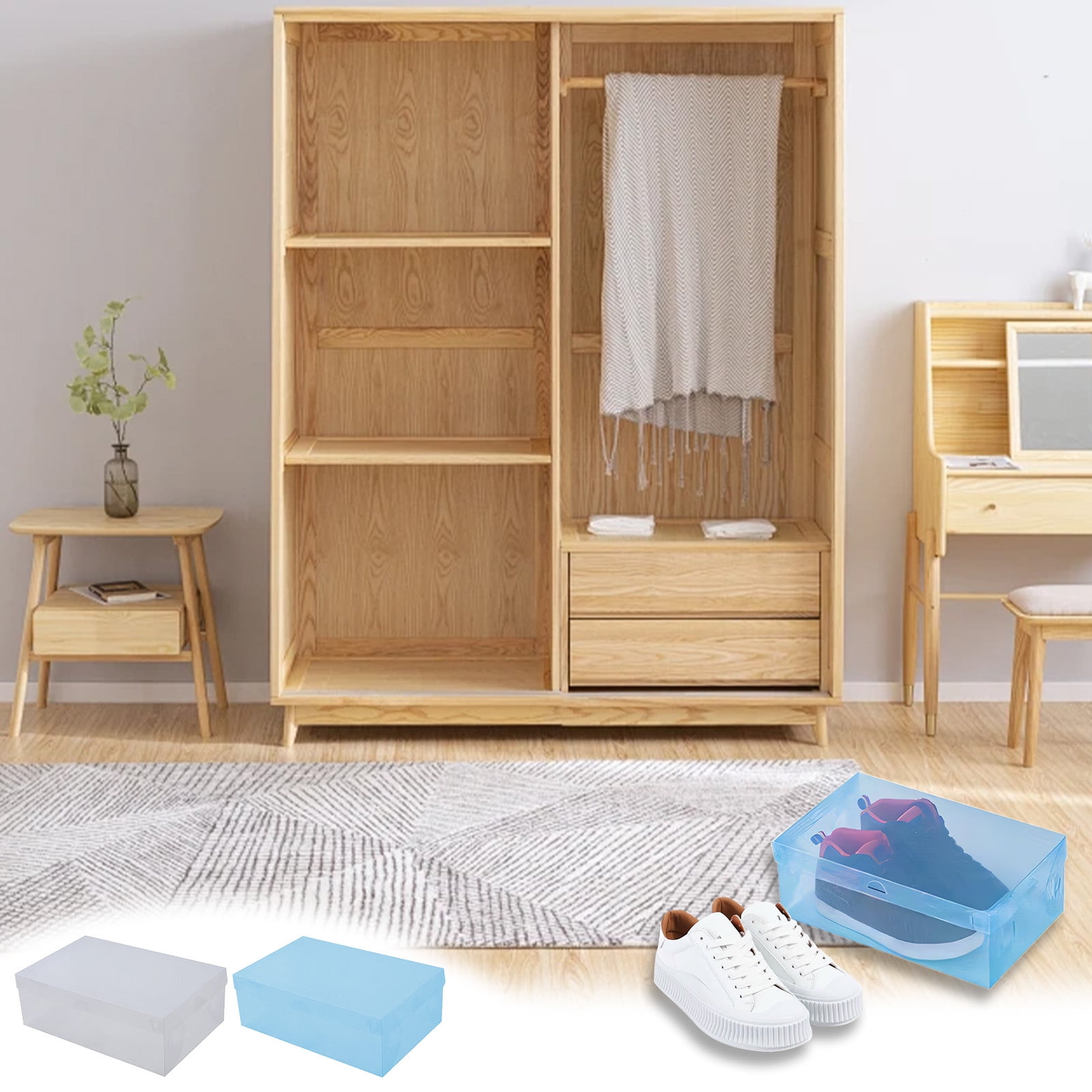 Promo, Transparent Shoe Box, Folding Organizer for Shoes, Movable Flip ...