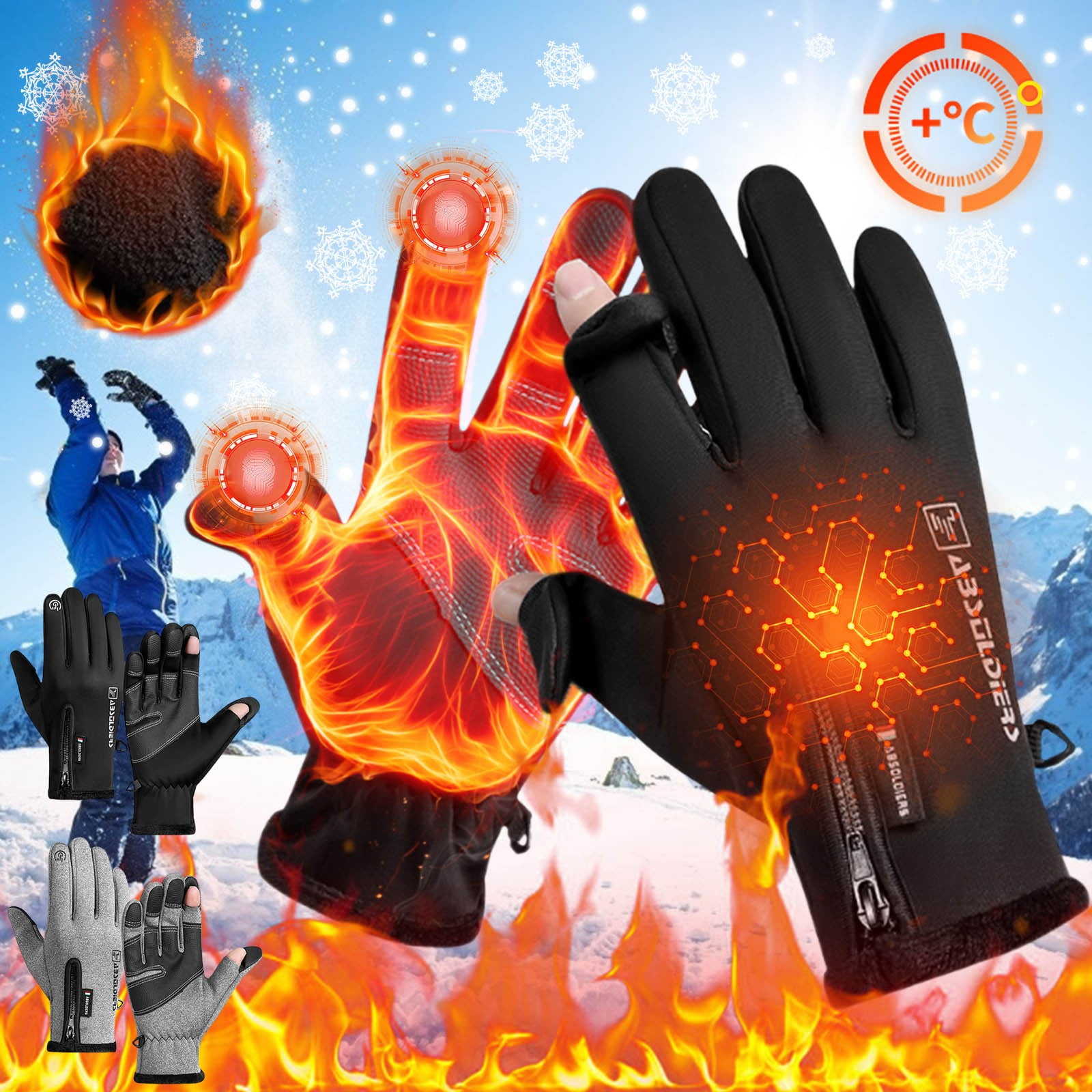 Clearance & Promo, Winter Warm Gloves, Touchscreen Cold Weather ...