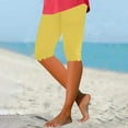 Clearance & Promo, Women’s Summer High-Waisted Solid Color Capris ...