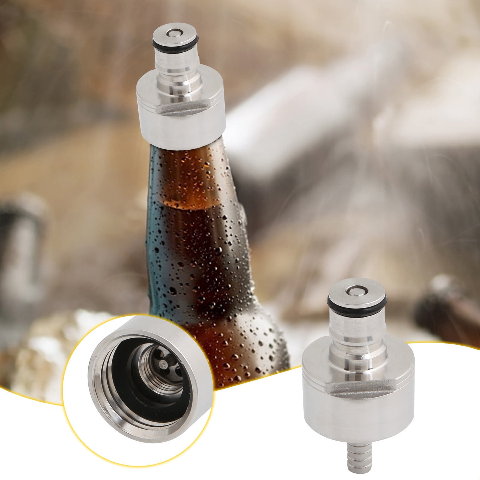 Qnjujn Stainless Steel Carbonator Cap - PET Bottle Carbonation Tool for ...