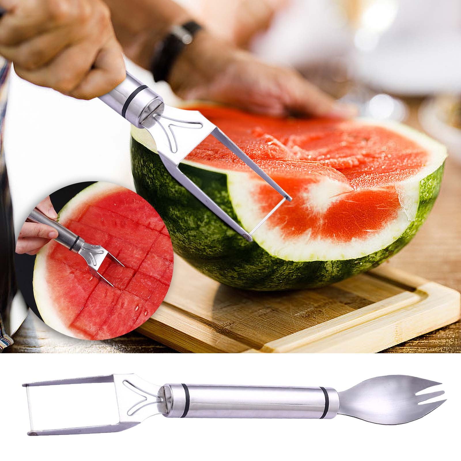 Qnjujn Watermelon Cube Cutter, Stainless Steel Watermelon Dicer ...