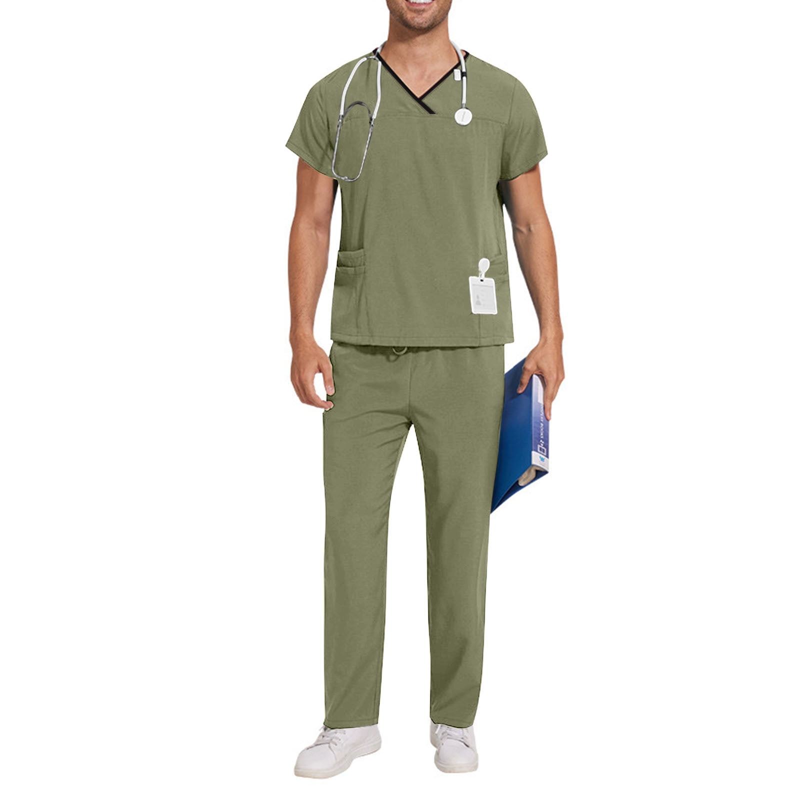 Clearance Rciityk Scrub for Men Set Medicals Uniform Scrub Top and ...