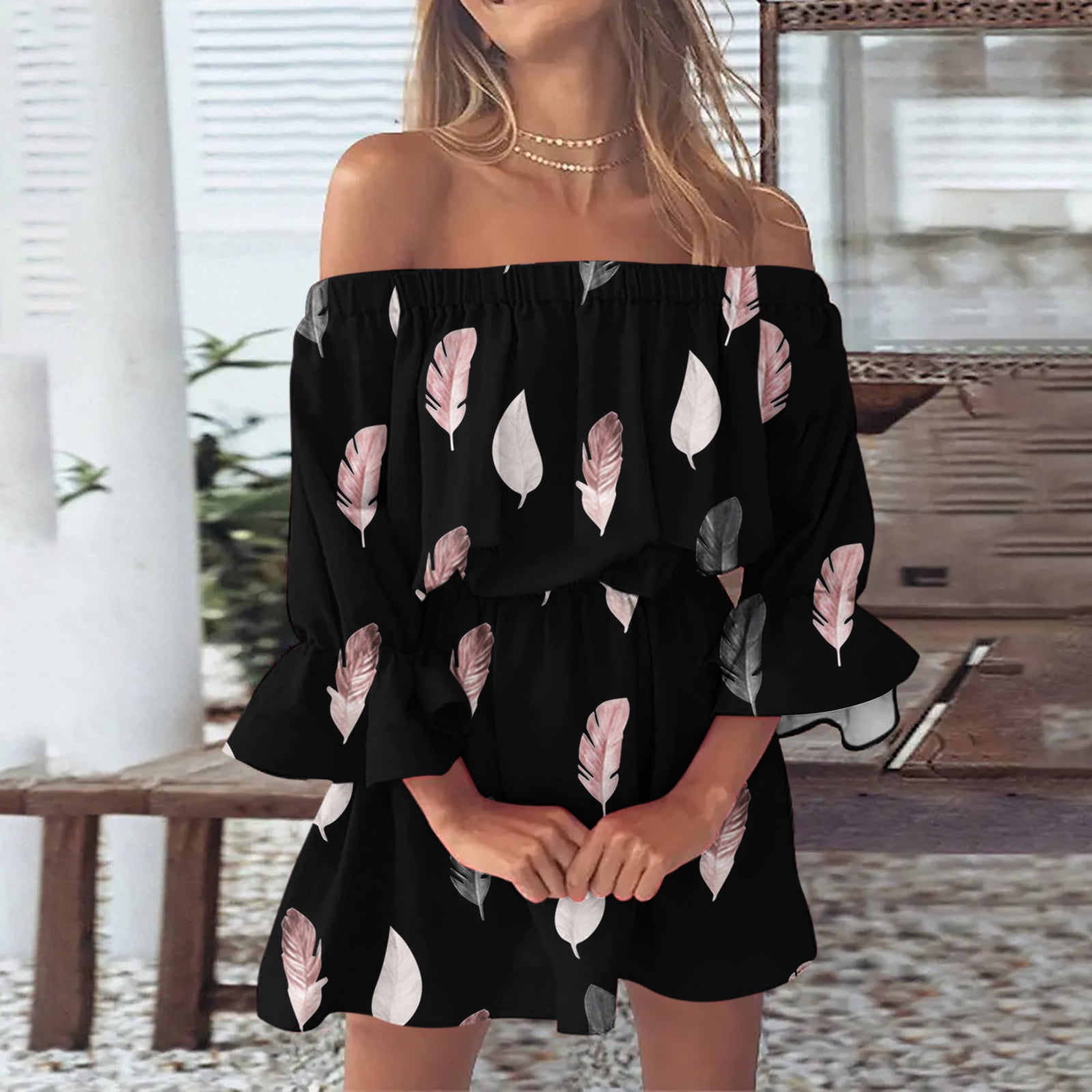 Clearance Rciityk Summer Dresses For Women Swings Boho Beach Floral