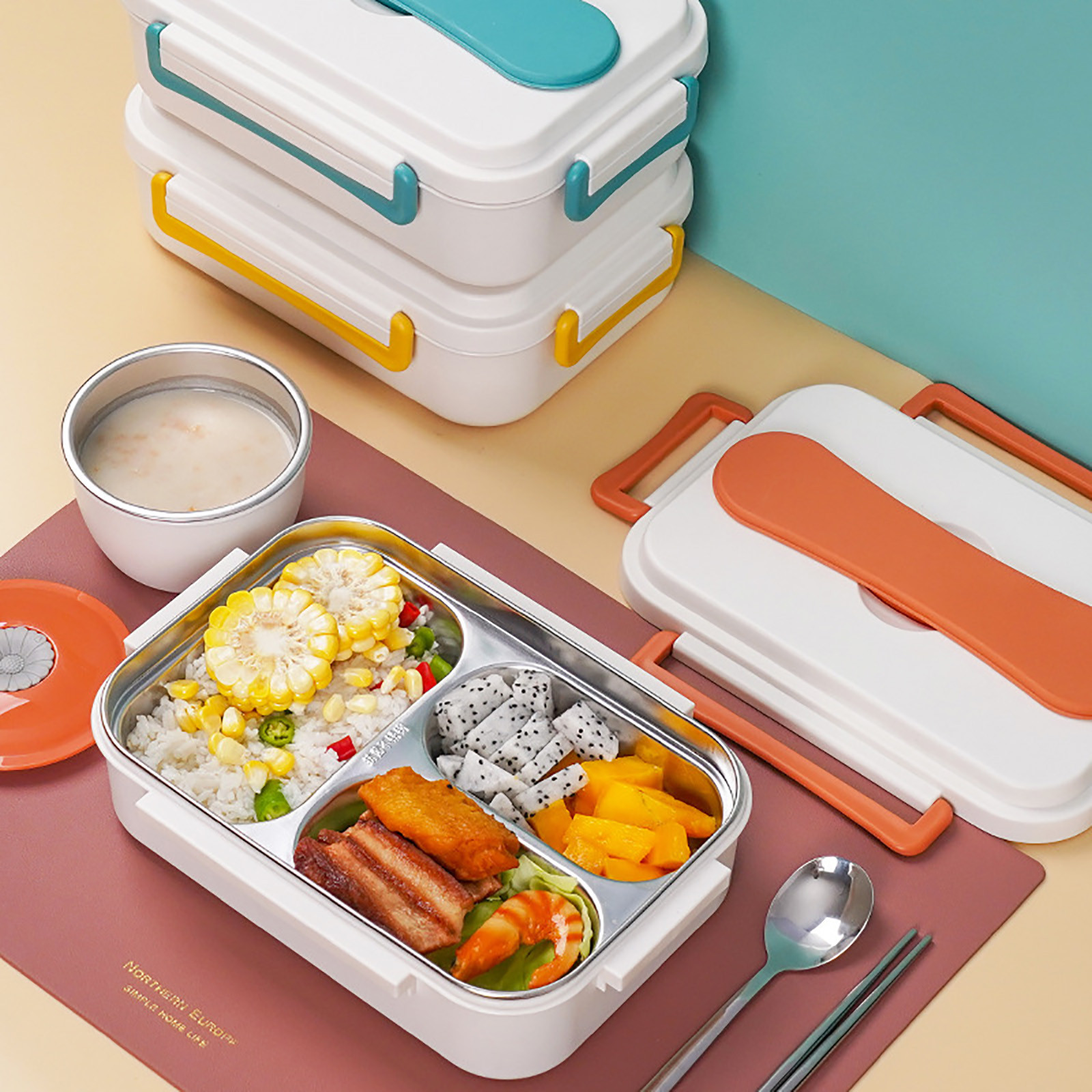 Clearance! Reusable Bento Box Containers - RuWeoMaa Stainless Steel ...