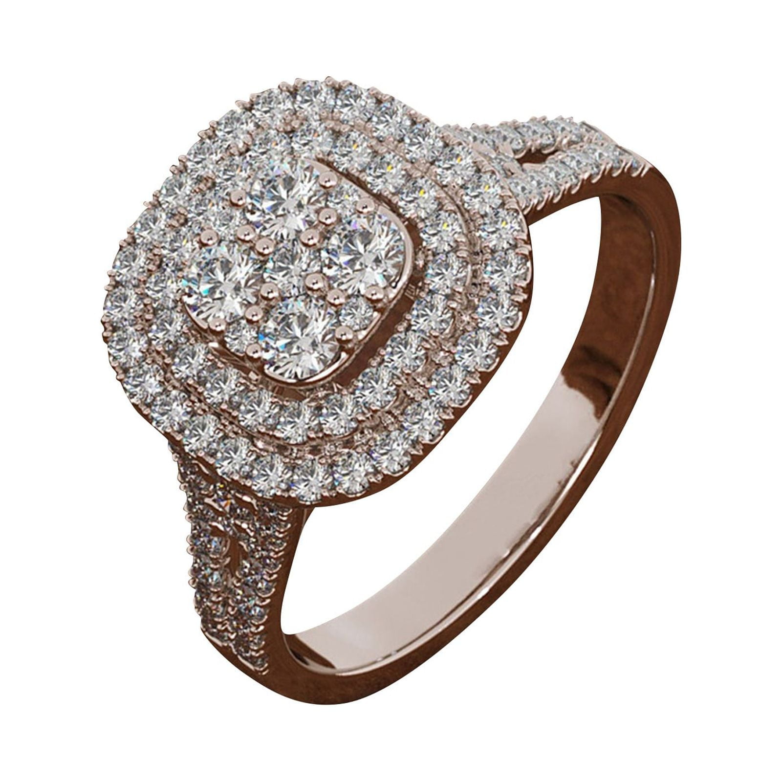 Clearance Rings for Women Teen Girls Engagement Rings 14K Rose Gold ...