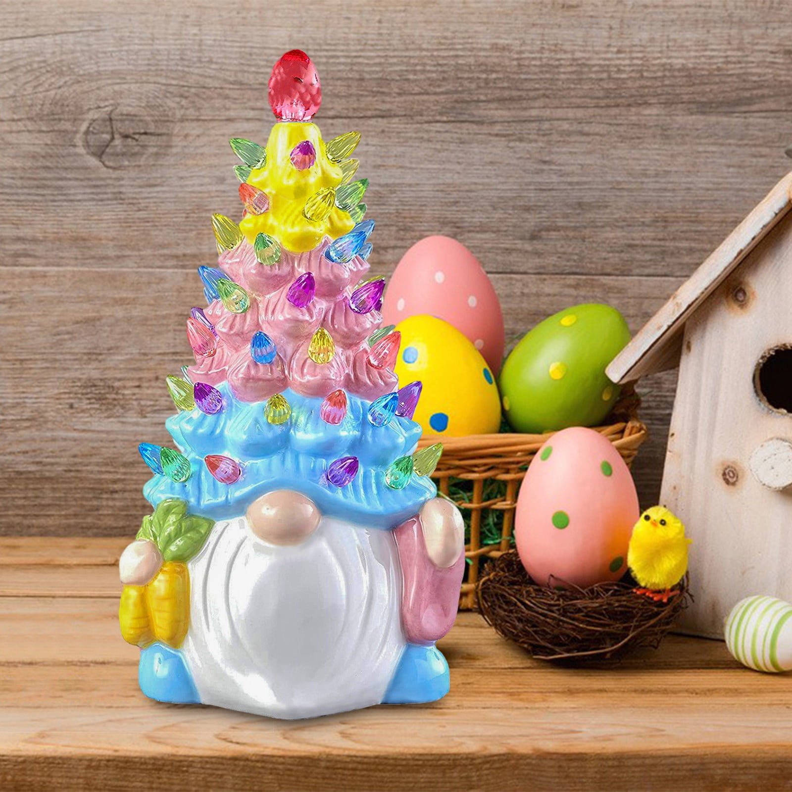 Clearance！RnemiTe-amo Gnome Easter Ceramic Tree with Lights,Multicolor ...