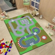 Traffic Rug Play Mat Kids Road Carpet for Toy Cars, Large Race Car Mat ...