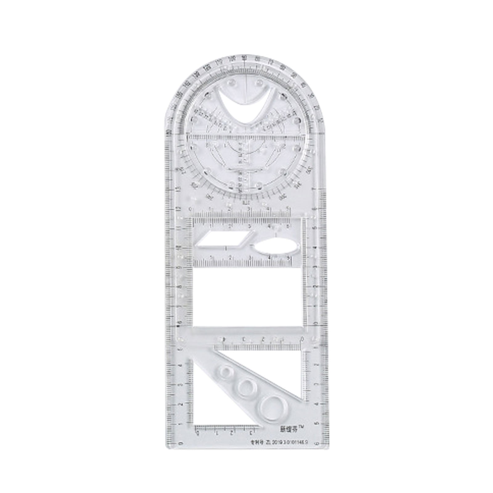Clearance Ruler under $5,Multifunctional Geometric Ruler Drawing Ruler ...