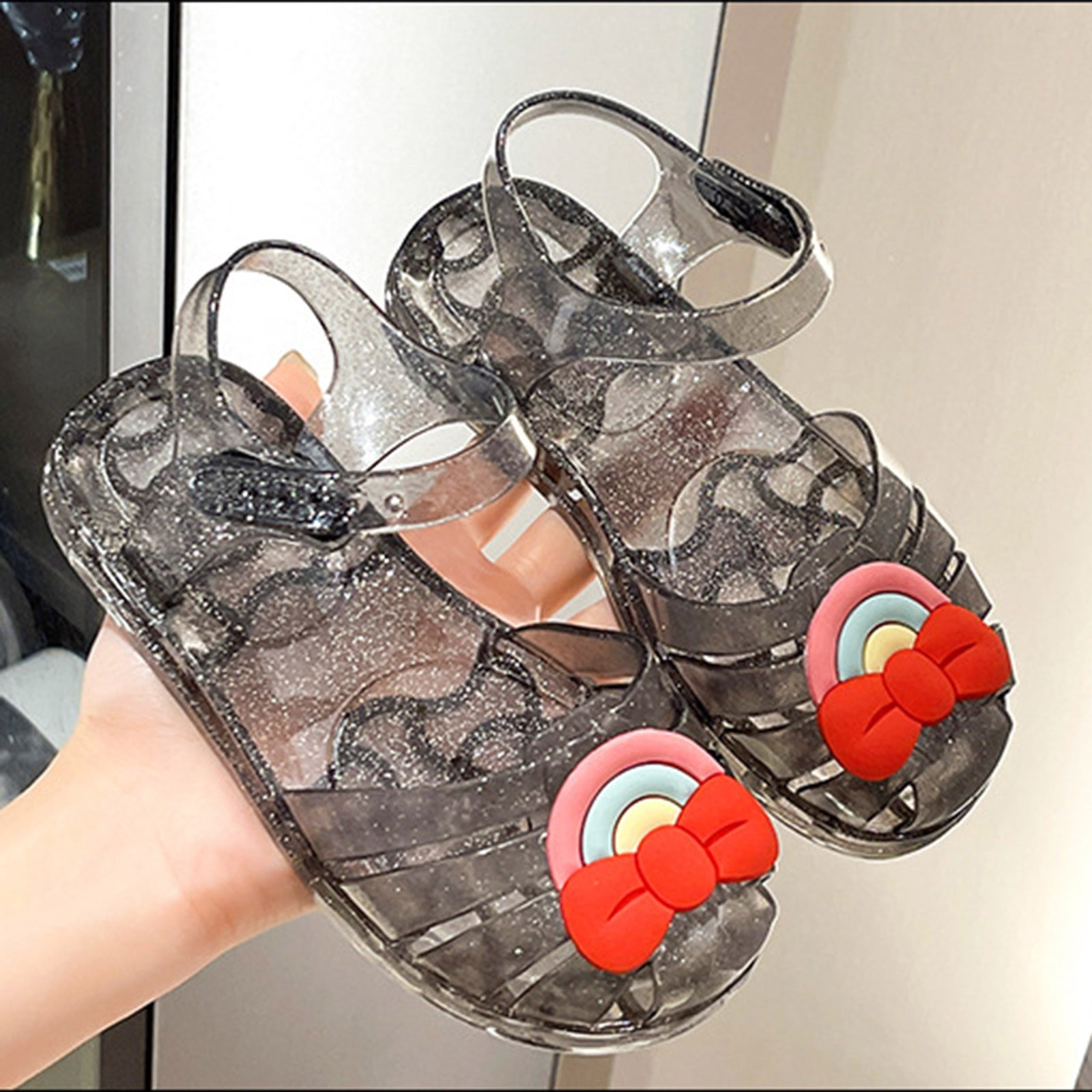 Clearance! SDJMa Baby Girls Sandals Toddler Soft Closed Toe Princess Flat Low Heel Shoes Summer ...