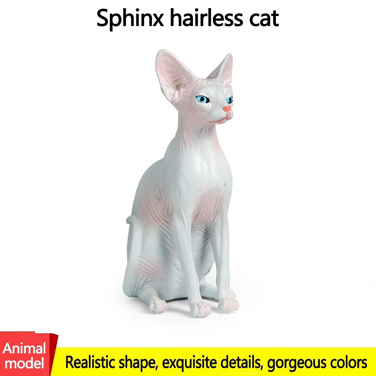 Clearance! SDJMa Simulated Hairless Cat Model Figure Toy, Realistic ...