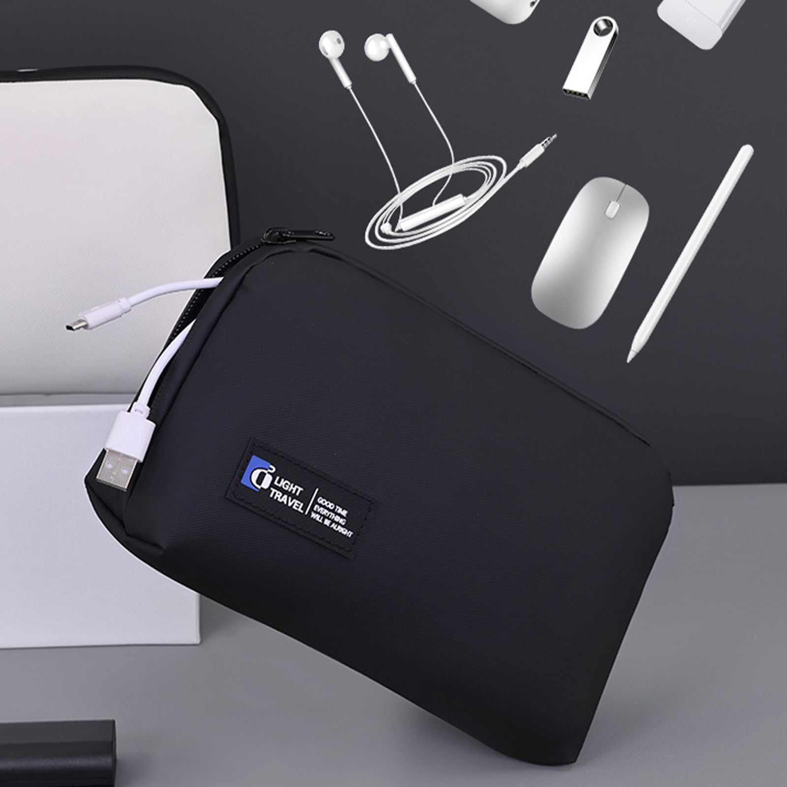 SINIMOKO Membrane Digital Storage Bag Data Cable Headphones Portable ...