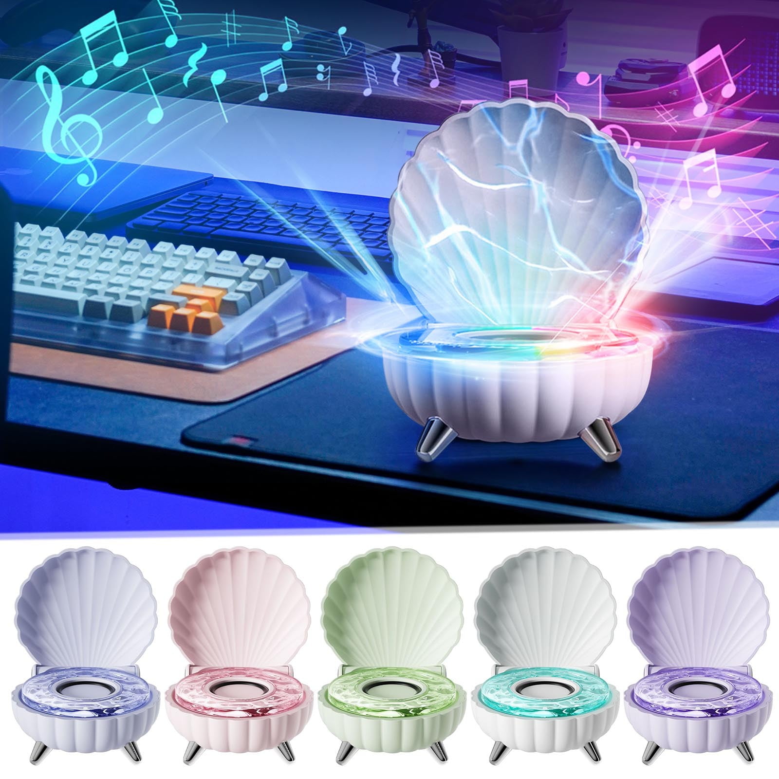 Savings SINIMOKO New Conch Bluetooth Speaker Colorful Light Bedroom ...