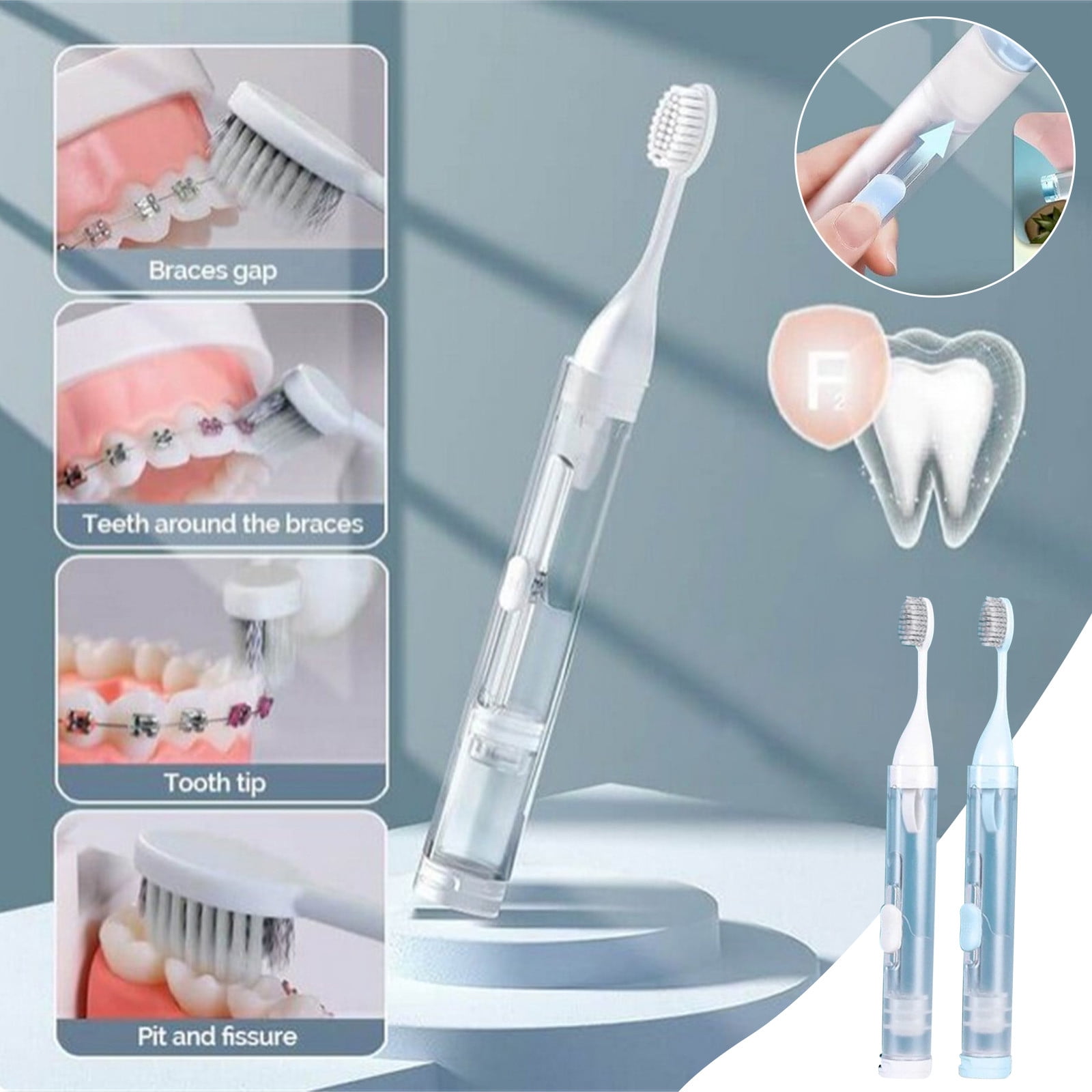 Clearance SINIMOKO Portable Solding Toothbrush Travel Toothbrush Set ...
