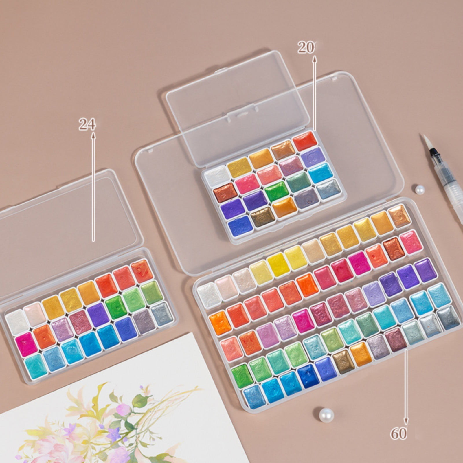 Clearance SSNTSY Shifting Watercolor Painting Set Colors Metallic ...