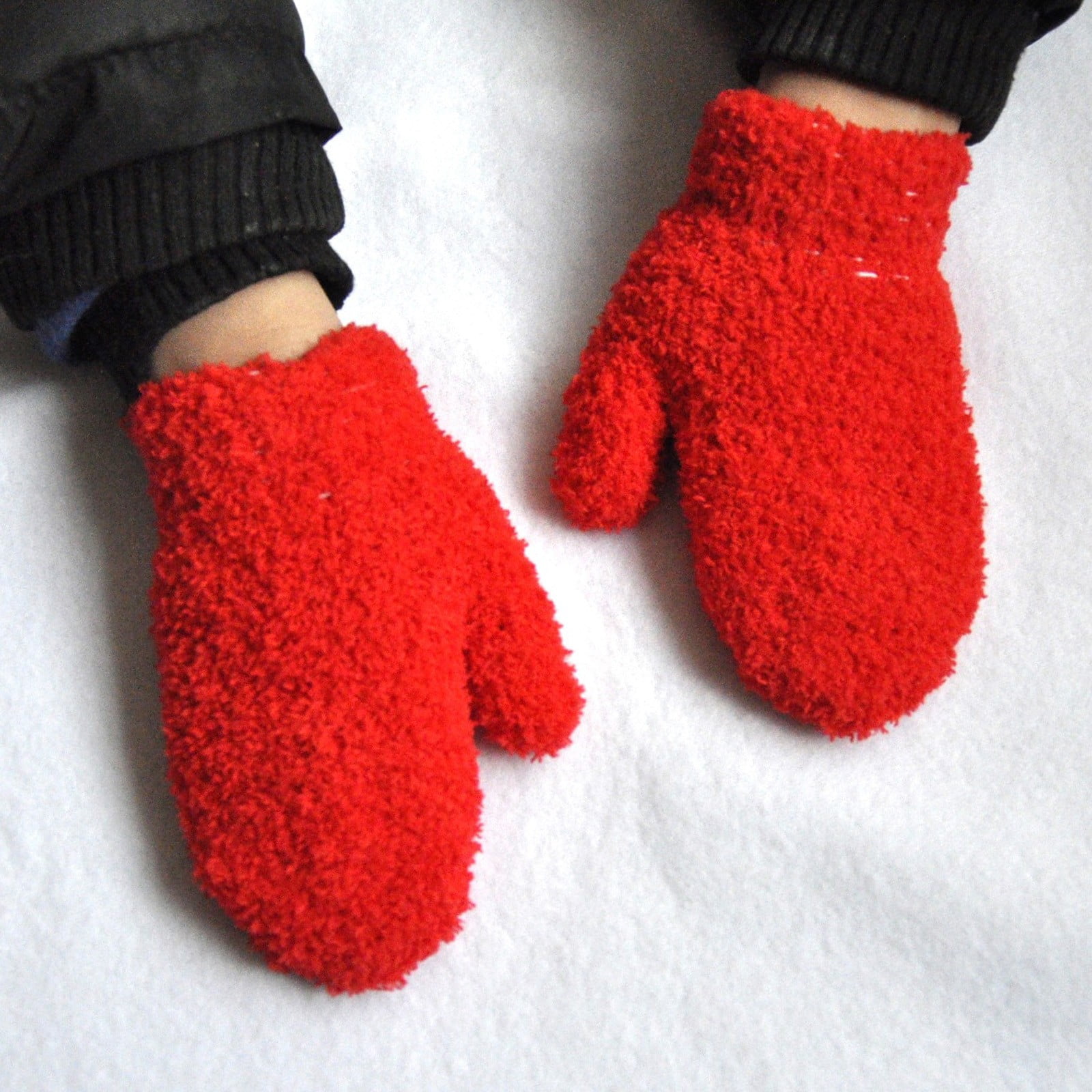 Clearance Sale! 1 Pair Autumn Winter Casual Warm Mittens Solid Color ...
