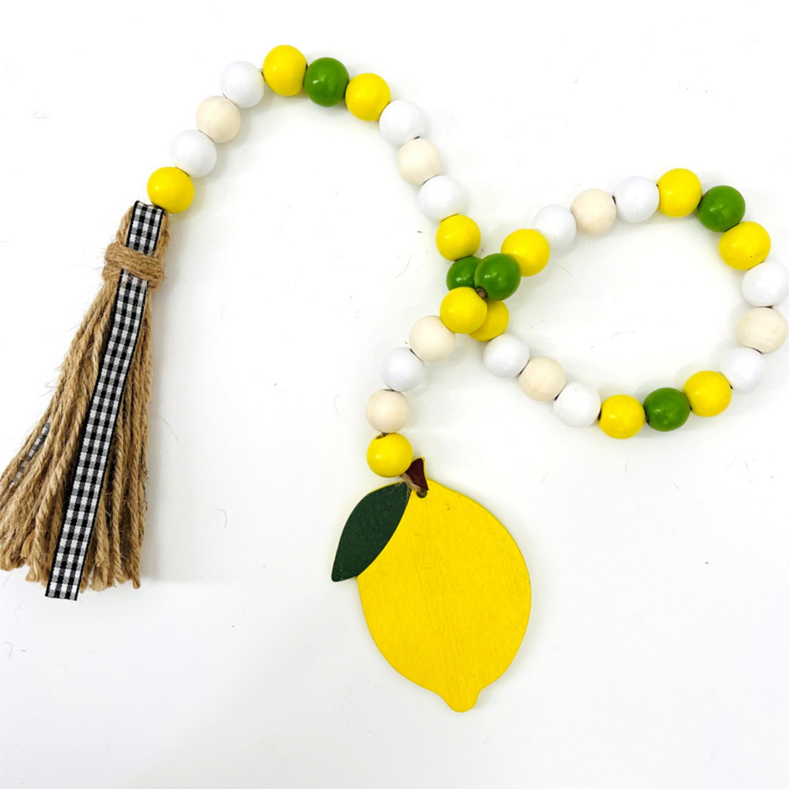 Clearance Sale!1 Pieces Lemon Wood Bead Garland with Tassels,Farmhouse ...