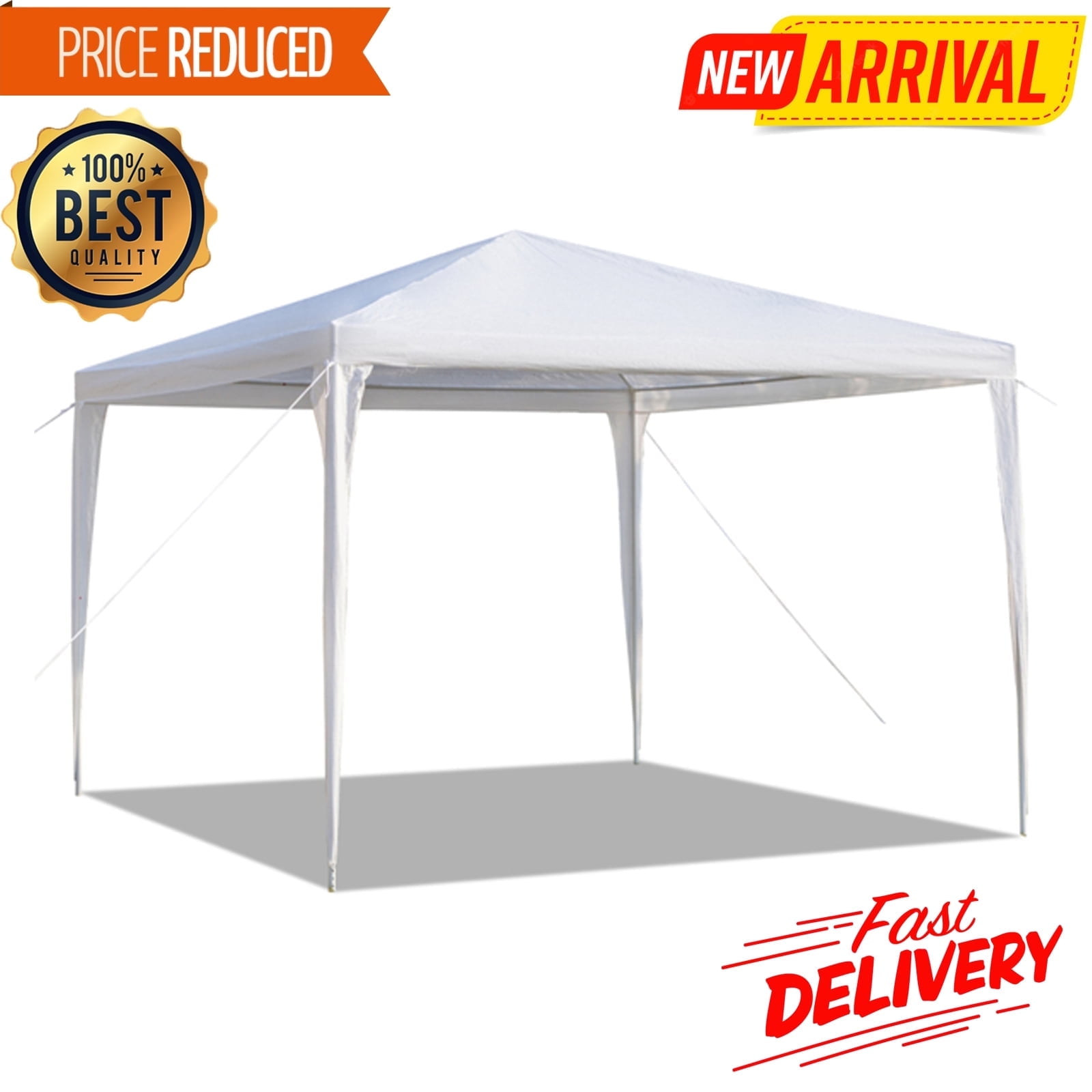 10'x10' White Outdoor Canopy Tent, Pop Up Wedding Gazebo, Waterproof ...