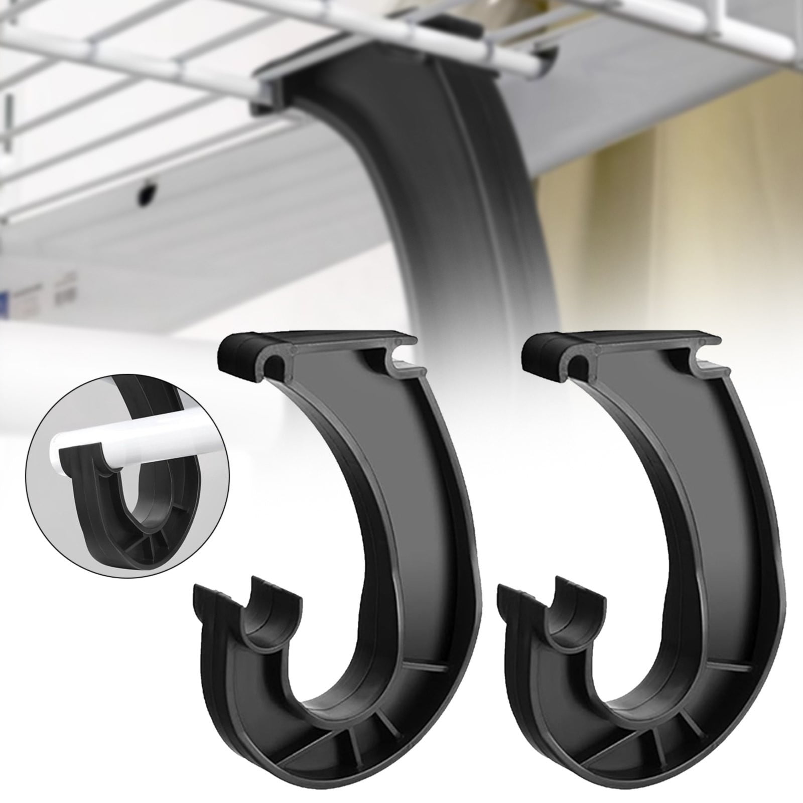 Clearance Sale!2Pcs Hanging Closet Rod Support Closet Shelf Rod Holder ...