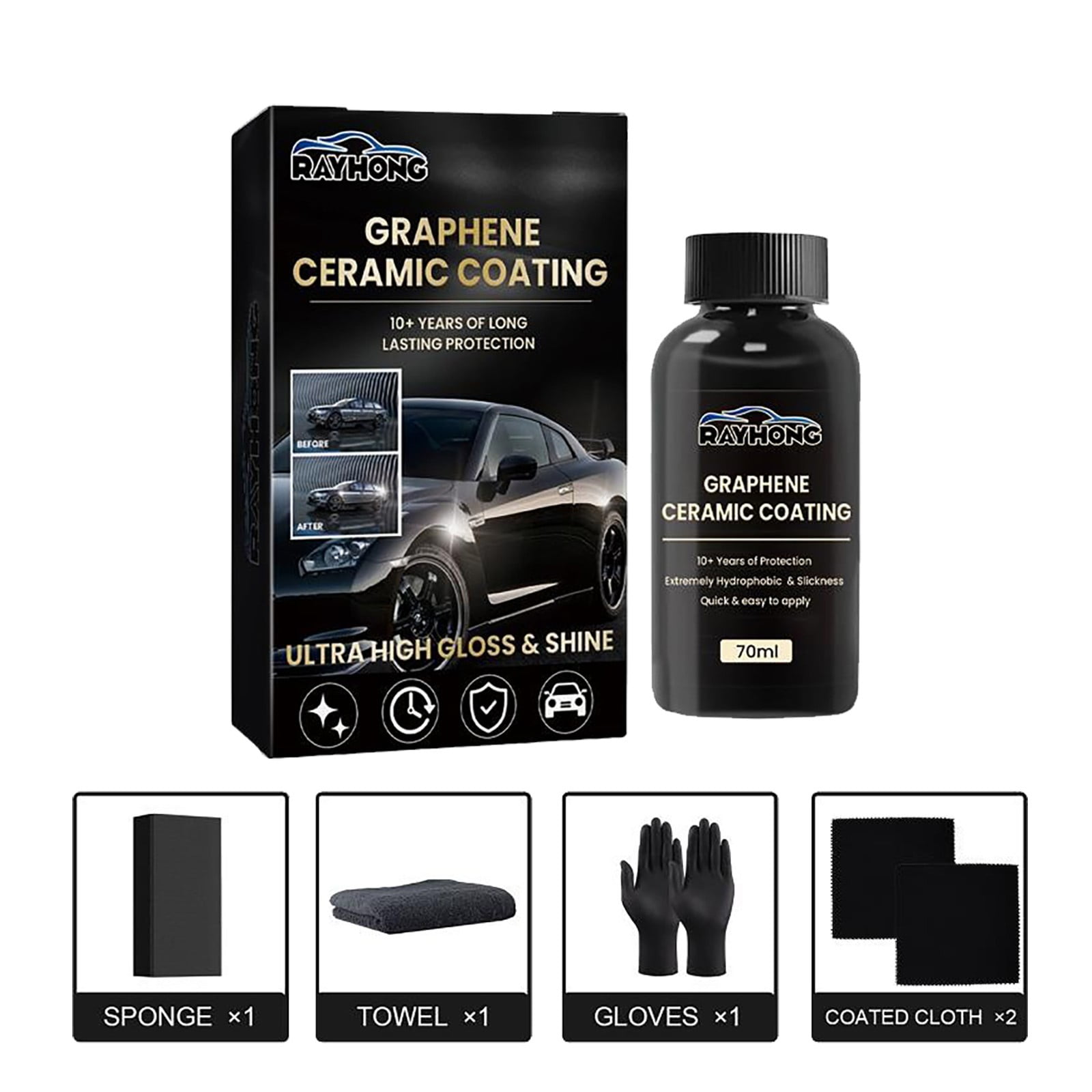 Clearance Sale - Advanced Graphene Ceramic Coating for Cars, Ceramic Car Auto Detailing kit ...