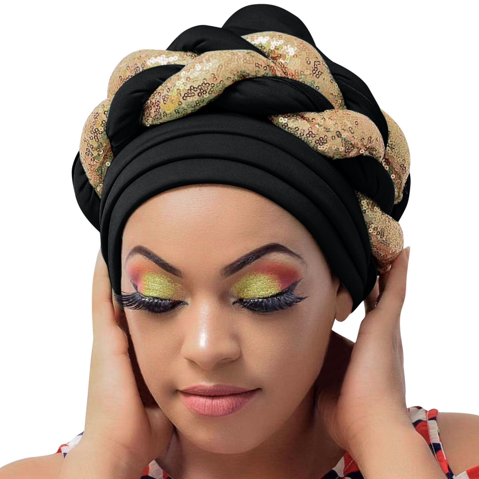 BKQCNKM Turban Head Wraps for Women, Hair Wraps for Black Women, Chemo ...