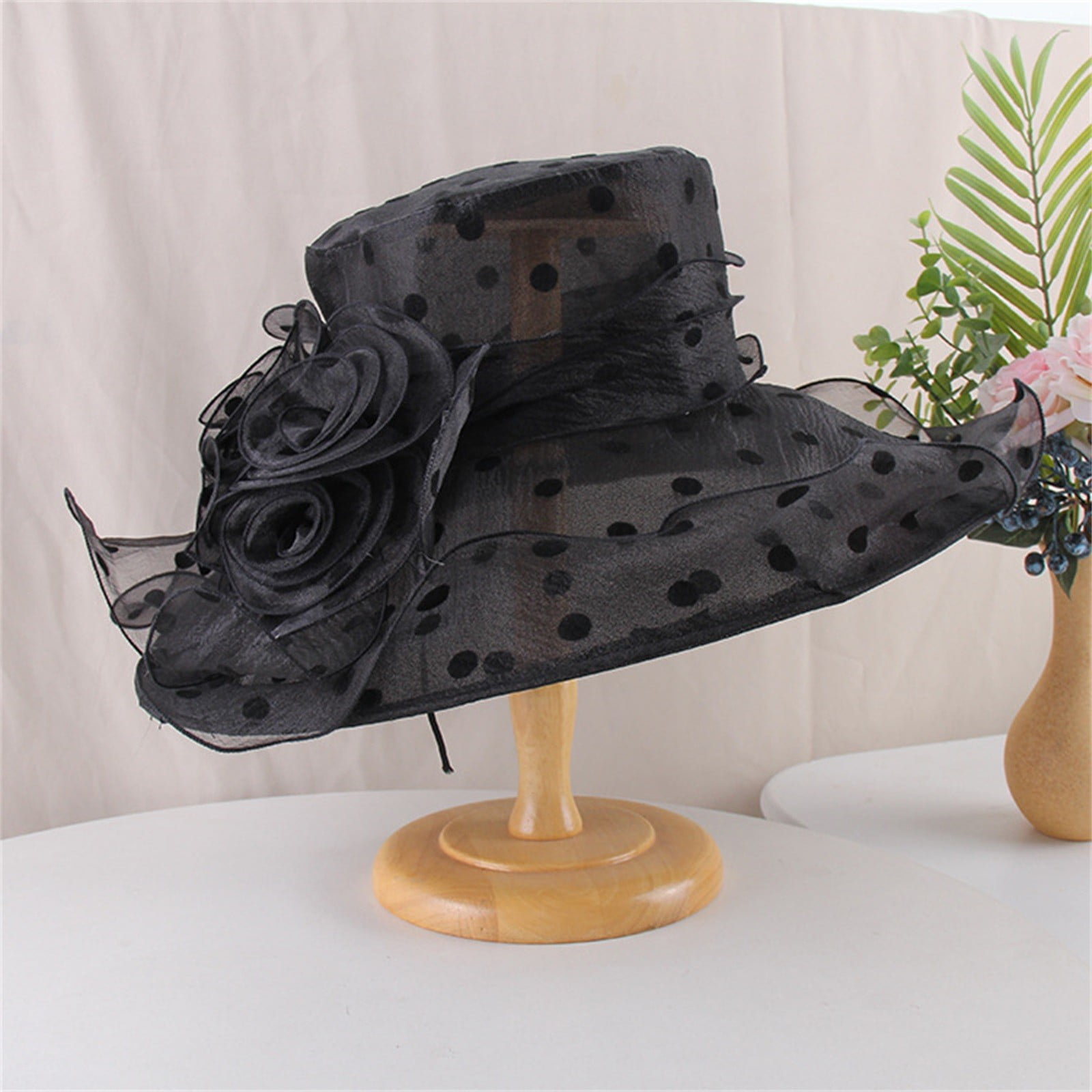 Clearance Sale!! Derby Hats for Women Polka Dot, Women's Organza Church ...