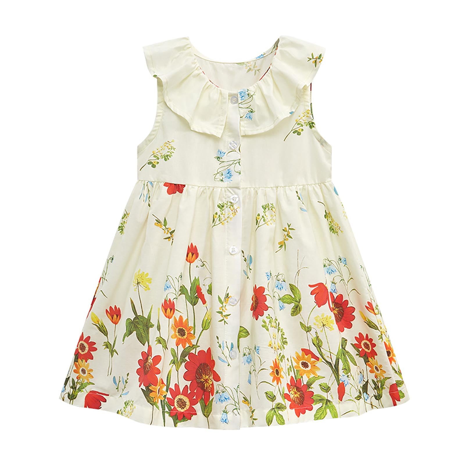 Clearance Sale Dihao Dresses for Toddler Girls Floral Printed Casual 2 ...